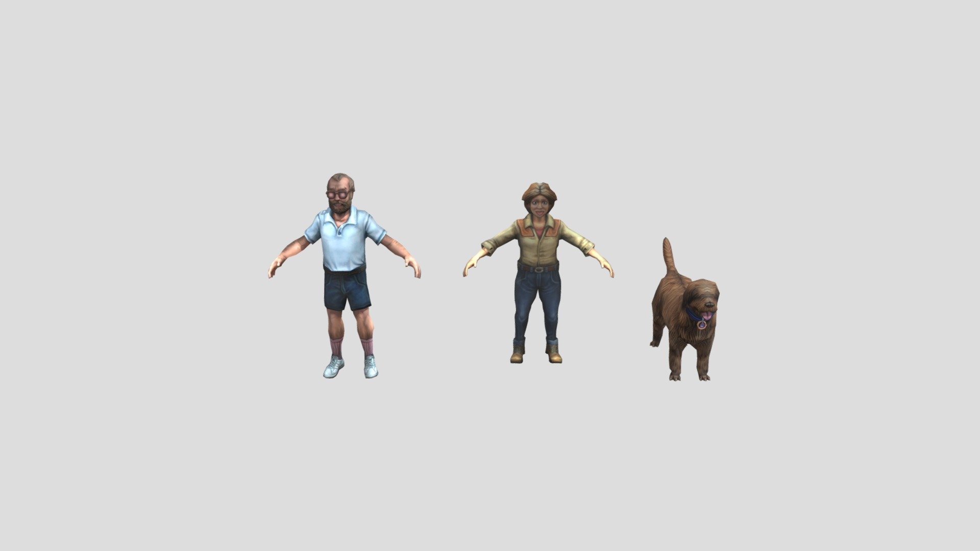 j's parents and dog - Download Free 3D model by amogusstrikesback2 [cf85d6e] - Sketchfab