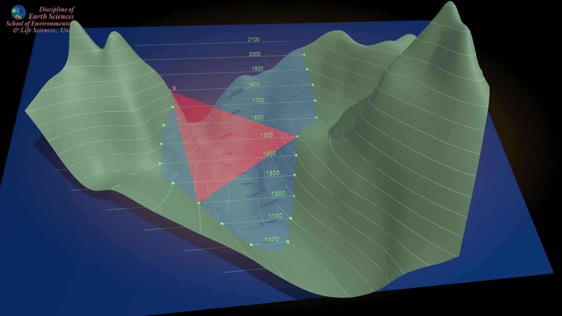 Three Point Problem with SC surface added - 3D model by Earth Sciences ...