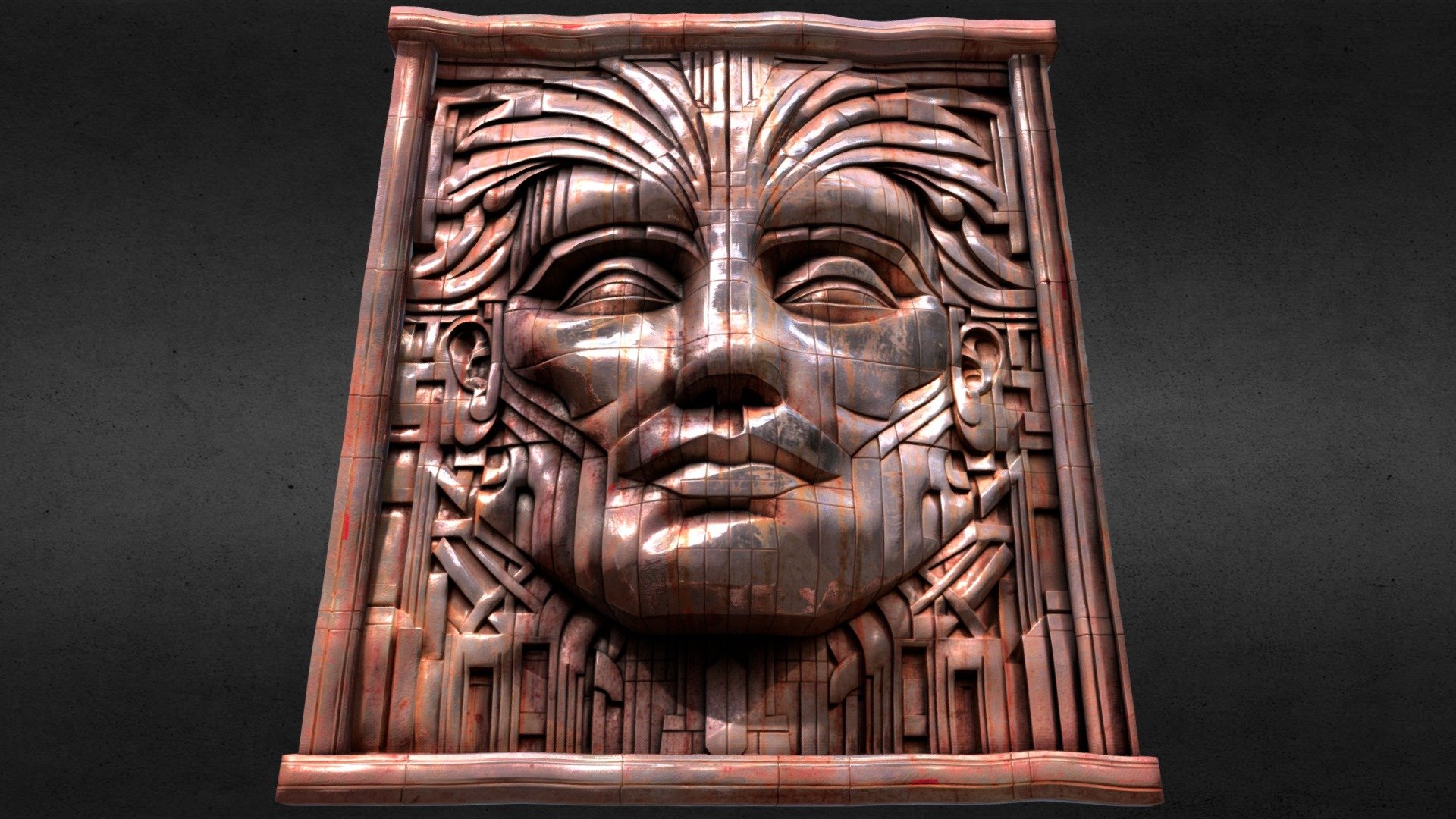 Monumental artdeco face - Buy Royalty Free 3D model by endike [cf929f8 ...