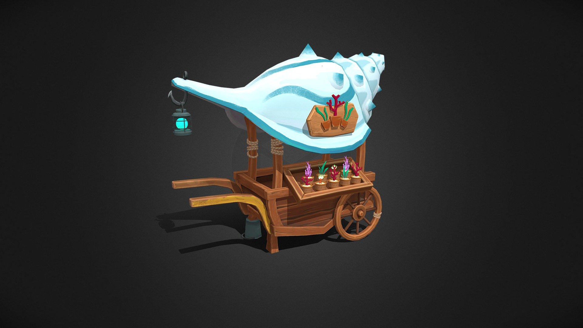 CGMA Week 10 - Shell Cart - 3D model by Riley C. (@Stolasi) [cf9b4a2 ...