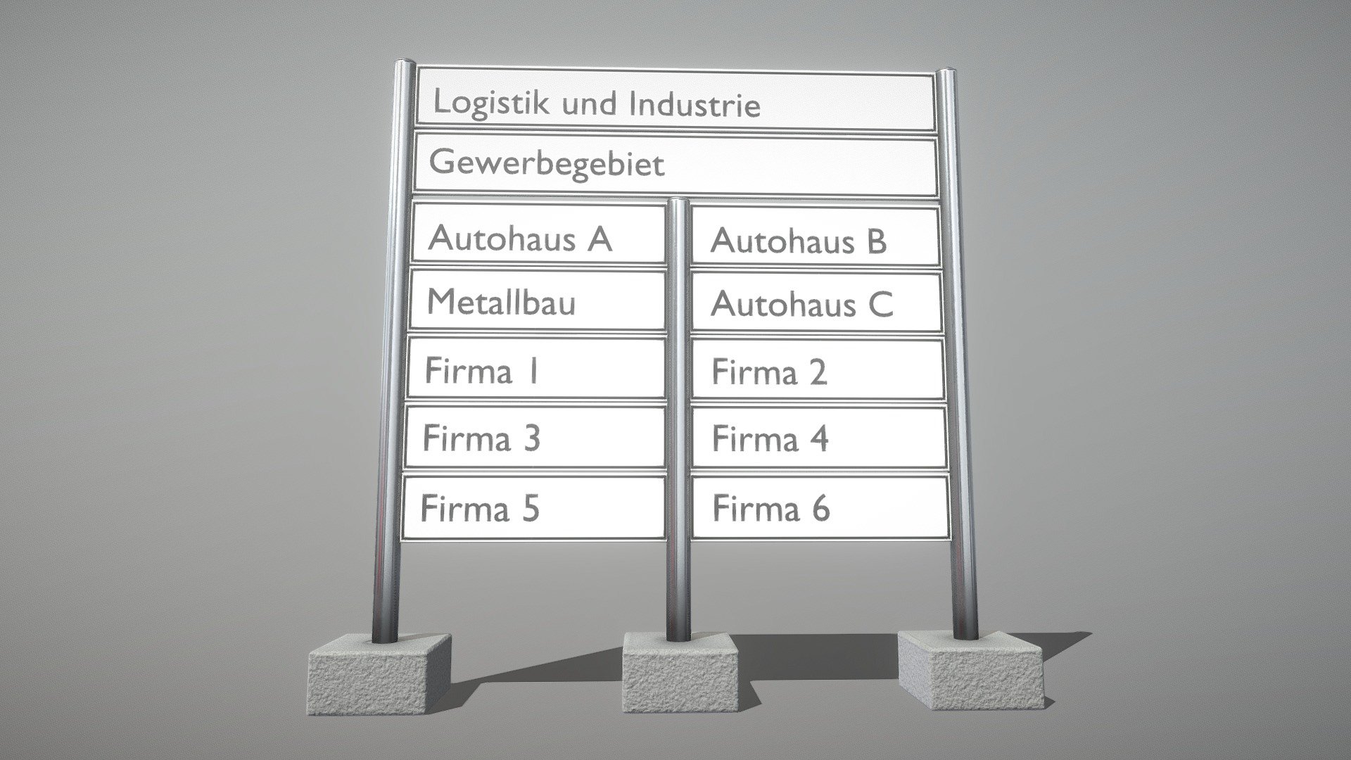 Company Signpost 2 Columns Low-Poly Version - Buy Royalty Free 3D model ...