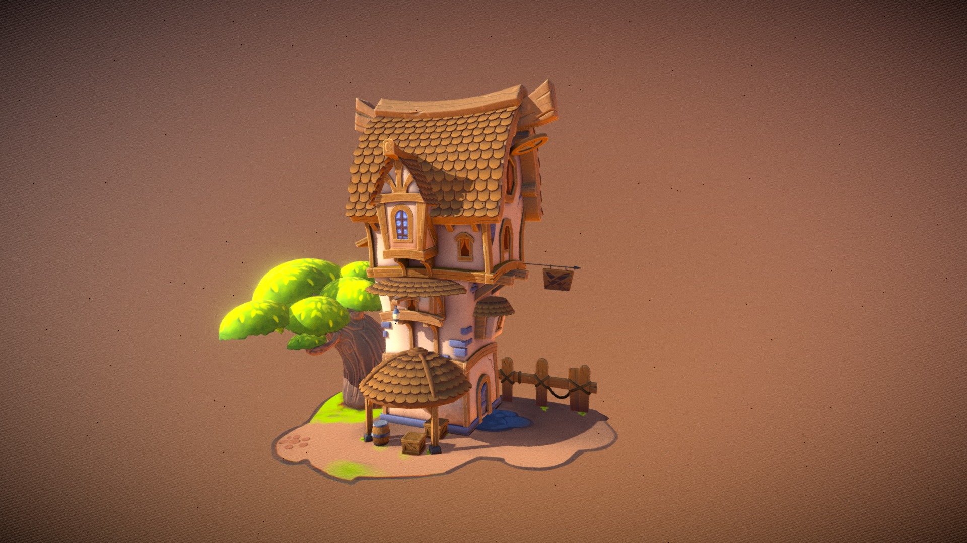 3D Stylized House - 3D model by ShivamCg [cf9e9dc] - Sketchfab