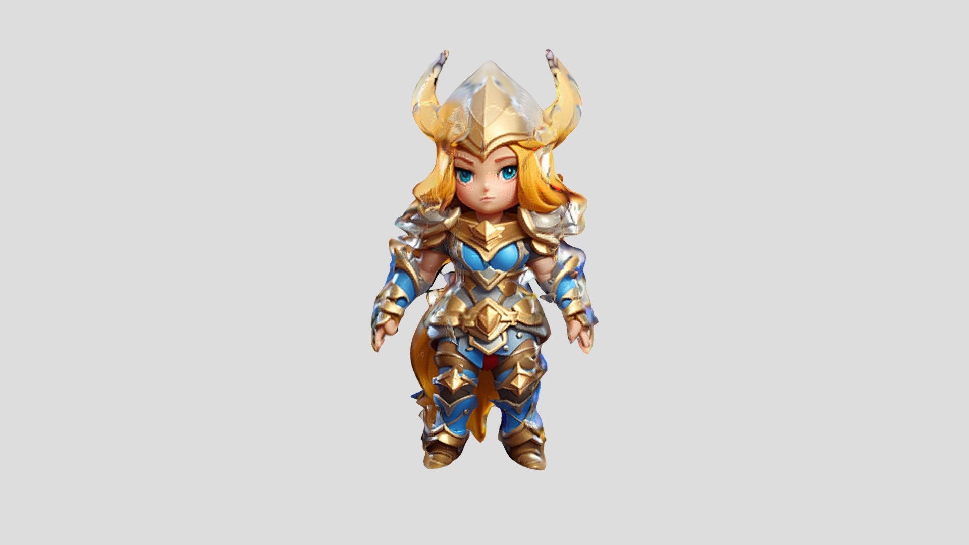 Blue and Gold Armor Figure A small blue and g - Download Free 3D model ...