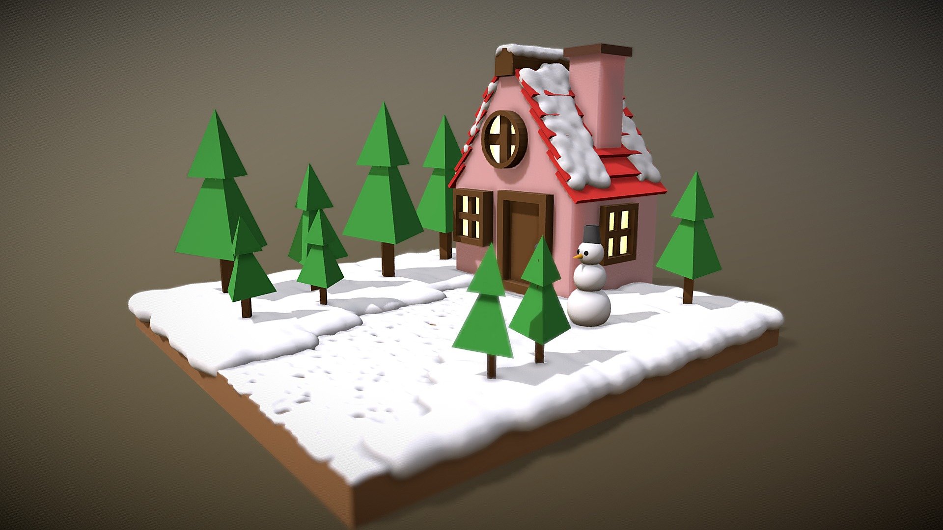 Winter House. - Download Free 3D model by CGulia [cfa2894] - Sketchfab