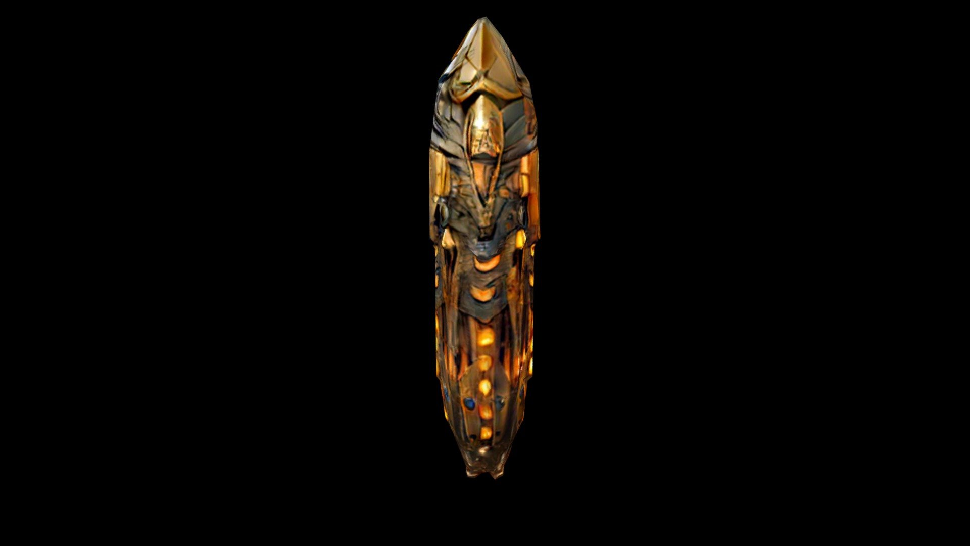 Futuristic Gold Armor with Multiple Orange and B - Download Free 3D ...