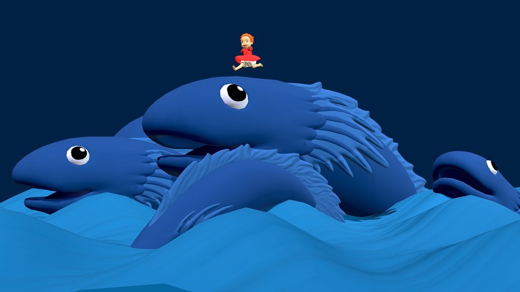 Ponyo Fan Art - "I'm back Sosuke!" - 3D model by Antoine Bassin ...
