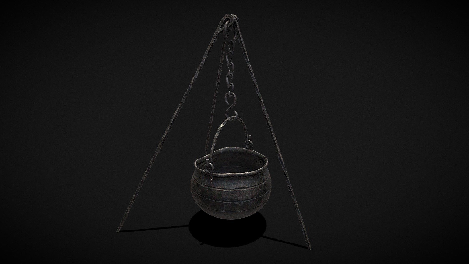 Medieval Hanging Cauldron - Buy Royalty Free 3D model by ...