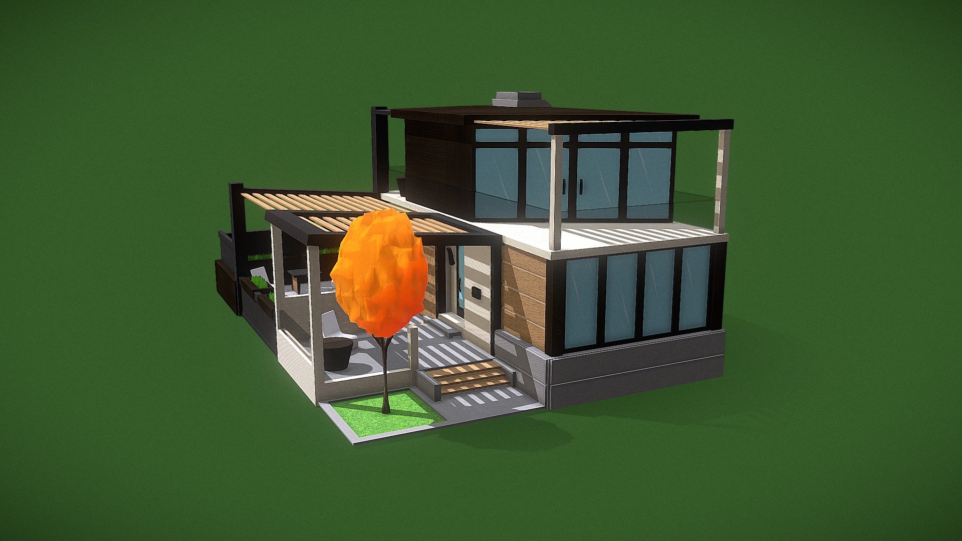 Vintage-Modern Mini House - 3D model by Robin Butler (@StarTrekGuy ...