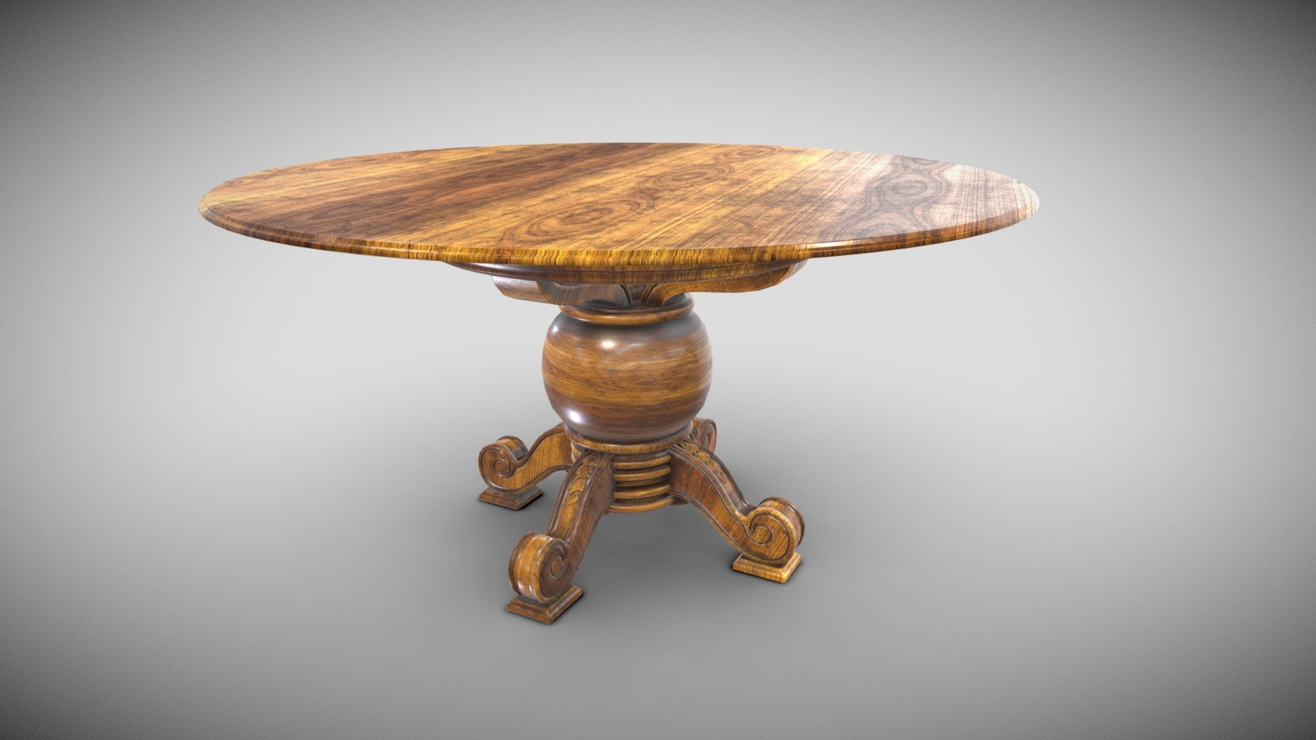 Antique Dining Wooden Table - 3D Furniture - 3D model by Kailash H ...