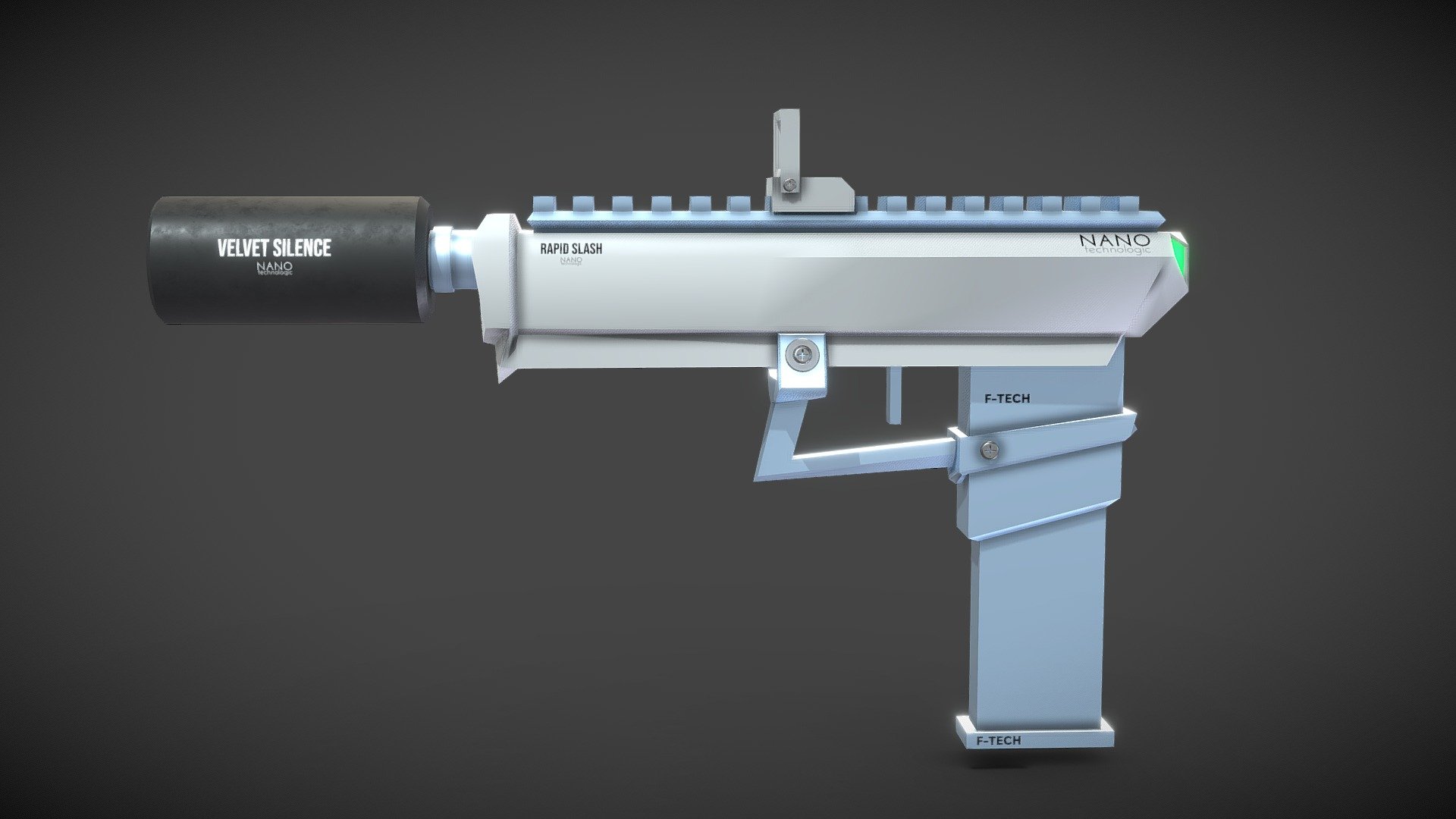Modern Futuristic Weapon A1 (Polygons 2636) - Download Free 3D model by ...