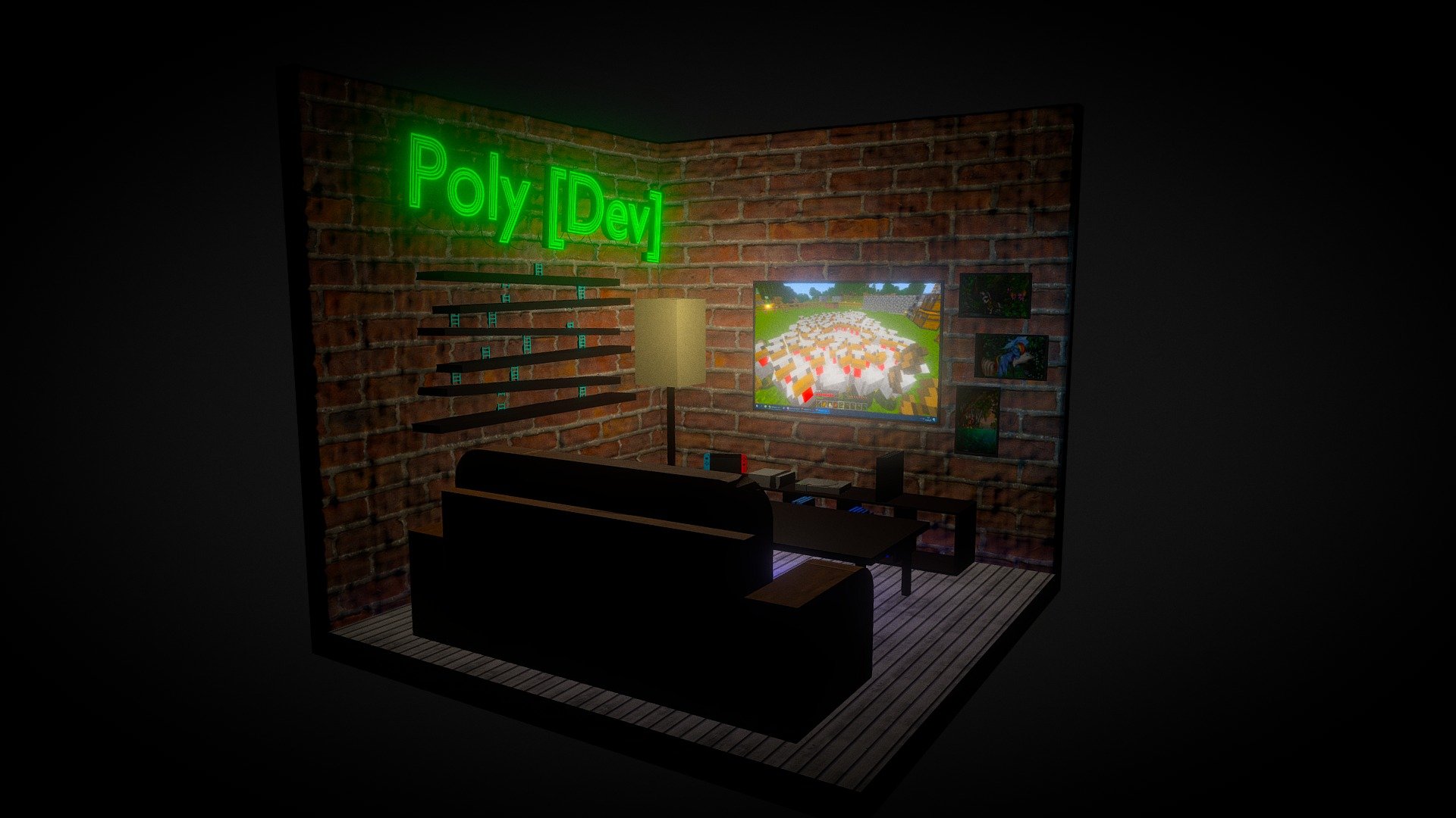 Gamer's room - 3D model by 5enQ [cfbec5f] - Sketchfab