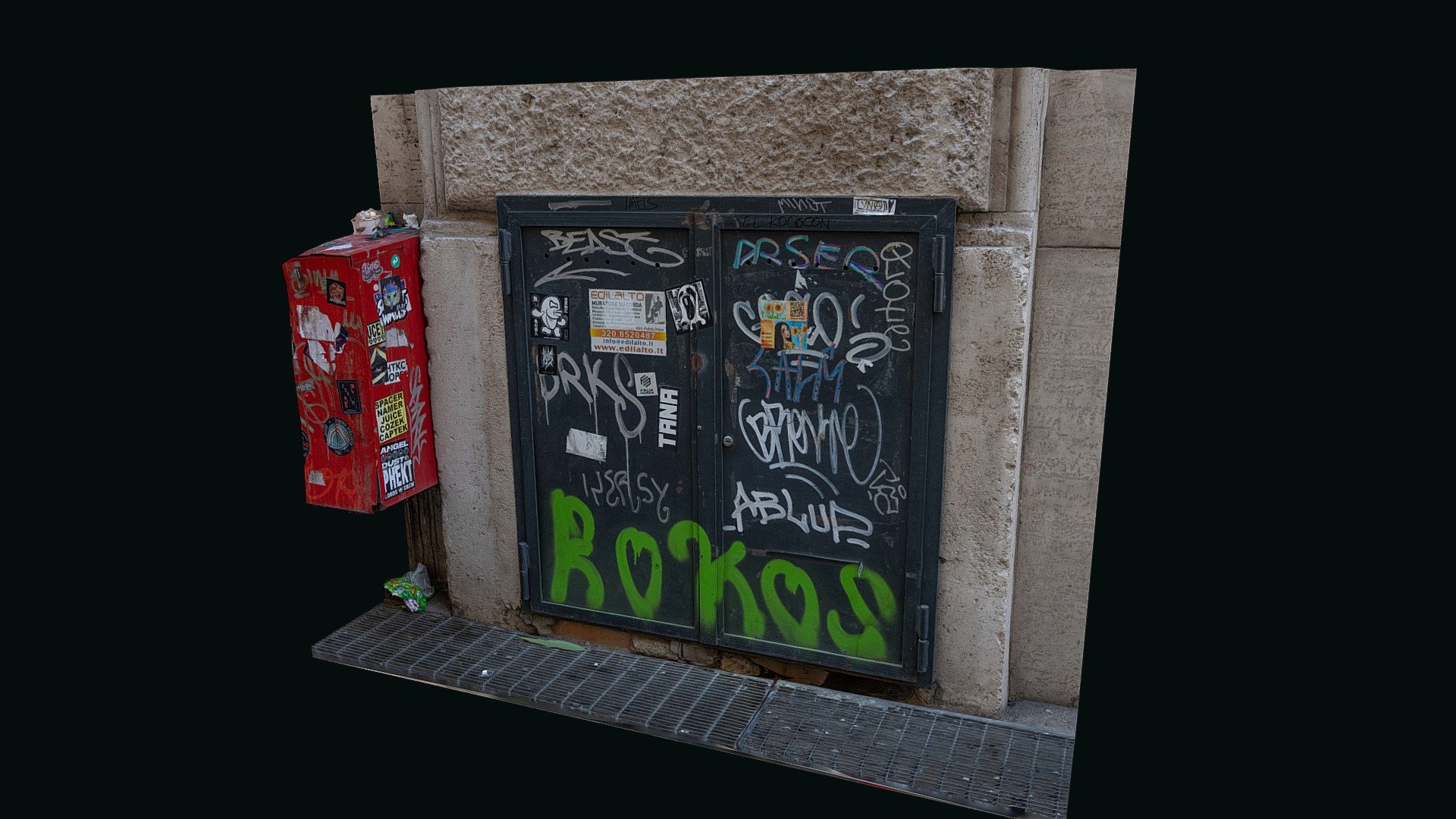 Streets of Rome. Graffiti - Buy Royalty Free 3D model by Saulius.Zaura ...