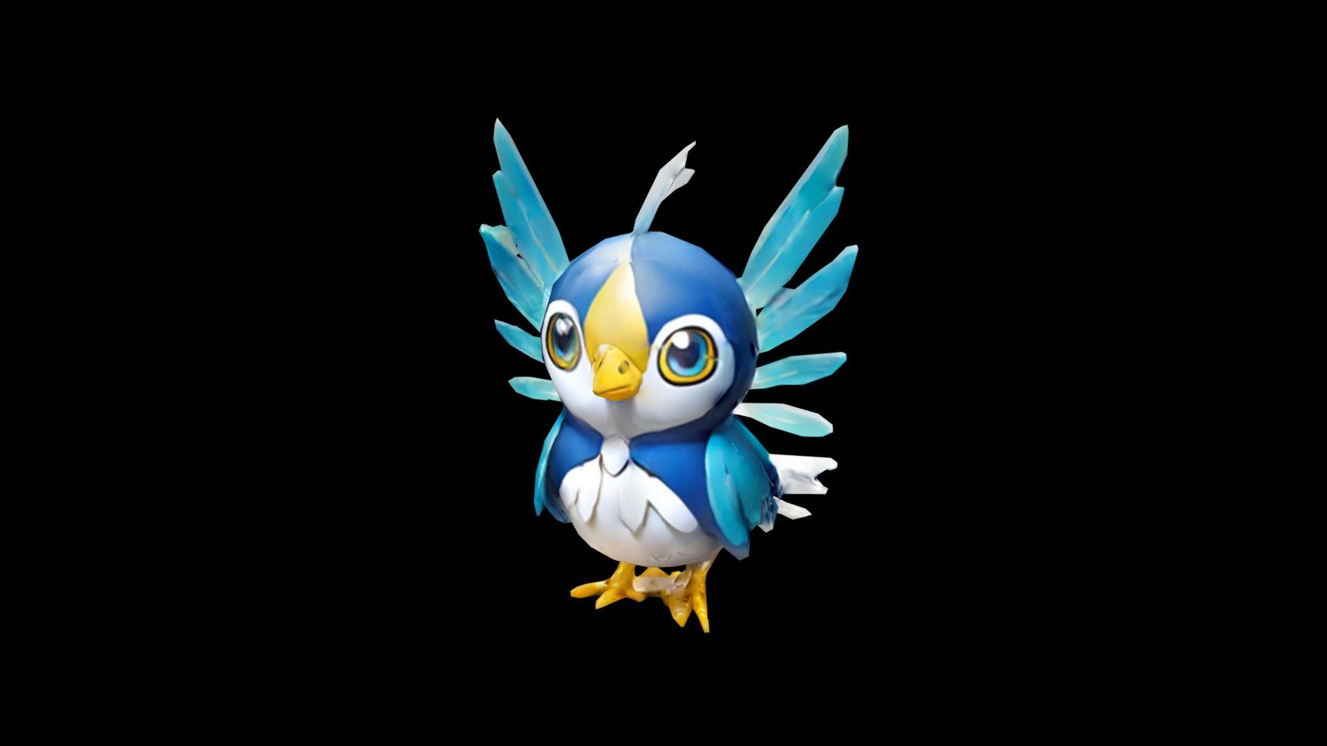 "Petal the Electric Blue Bird A Whimsical Cartoo - Download Free 3D ...