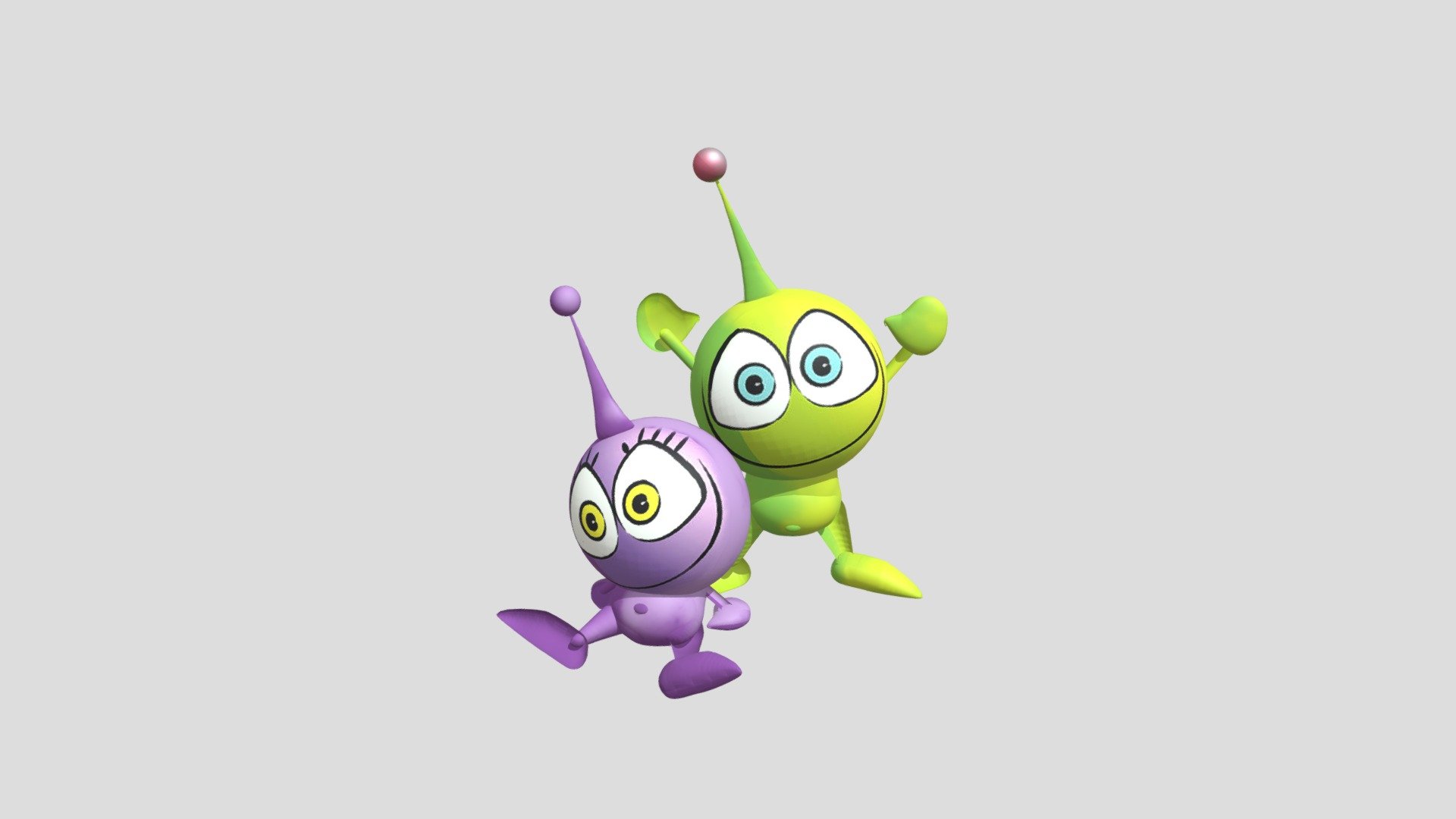 Boy and Girl Aliens by: Vegan Pete - Download Free 3D model by pawinc ...