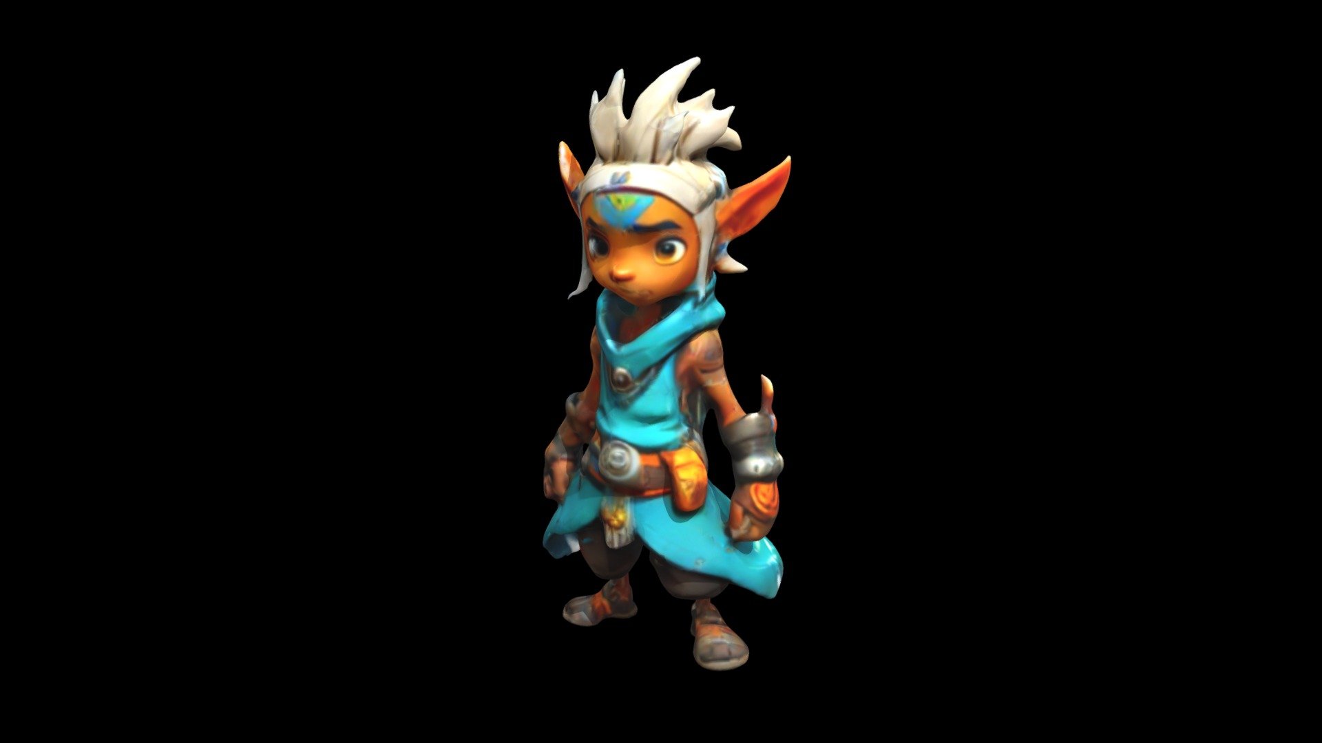 a cartoon character is wearing a blue vest an - Download Free 3D model ...