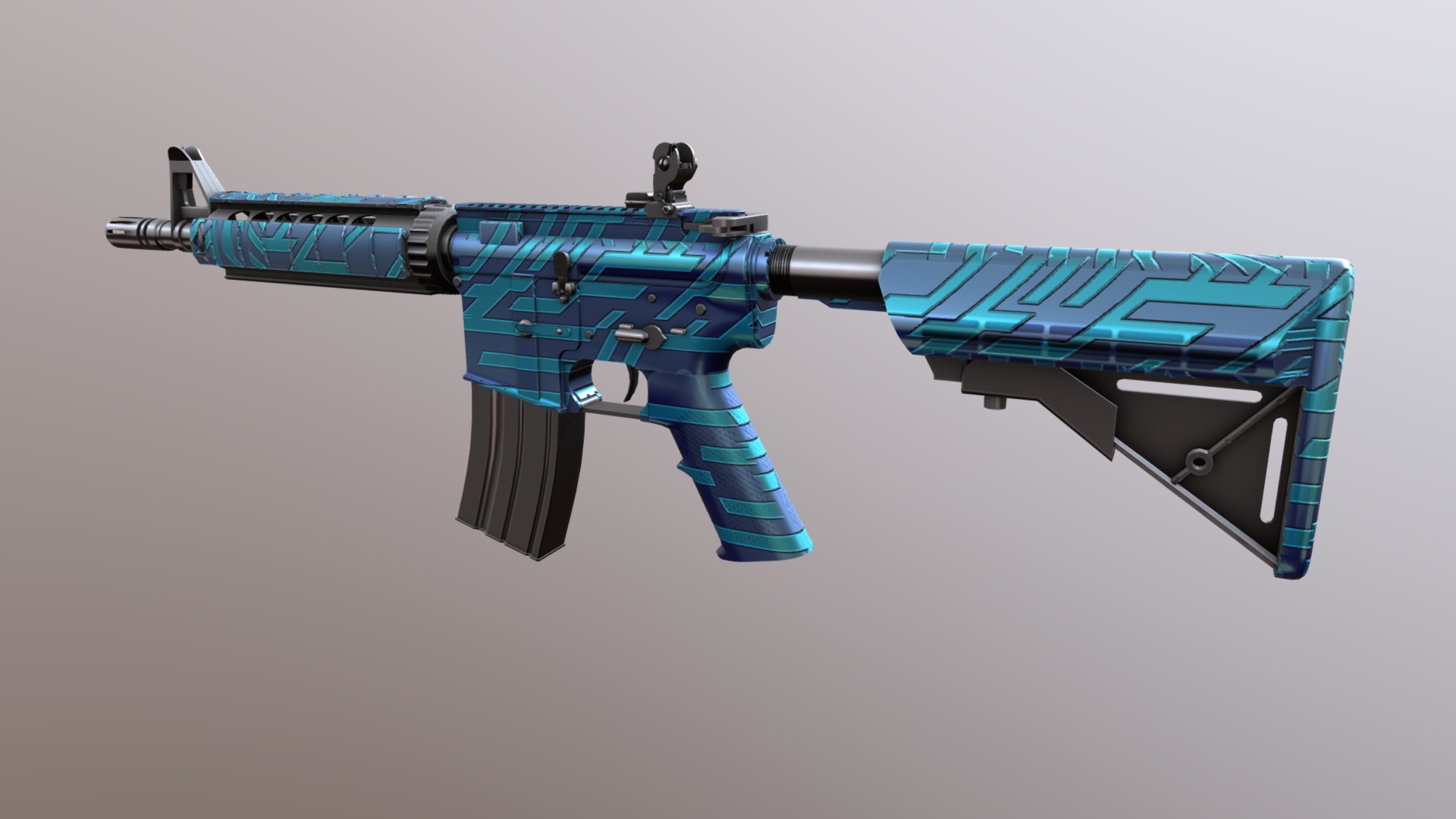 M4A4 | BlueLine - 3D model by dC98 [cfd65ac] - Sketchfab