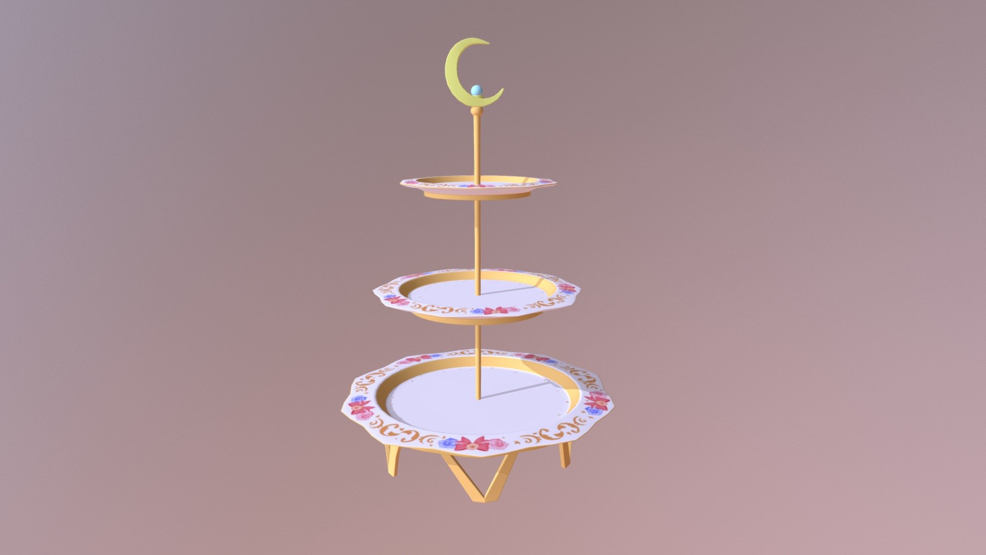 High Tea Set Tower - 3D model by Eva Ly (@kekkyoku) [cfe46d4] - Sketchfab