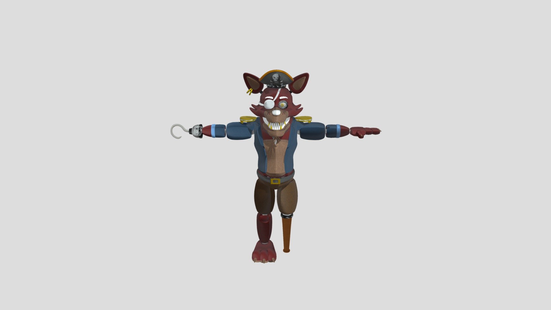 Stylized Foxy The Pirate Fox V3 3.6 - Download Free 3D model by ☕Mr ...