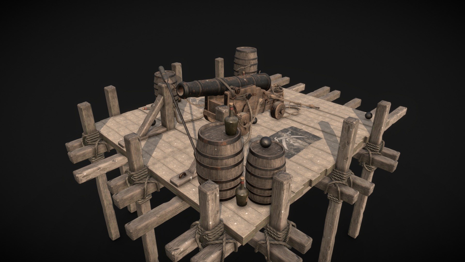 Going beyond the horizon | Naval Cannon - 3D model by Mekoy [cff8ccb ...