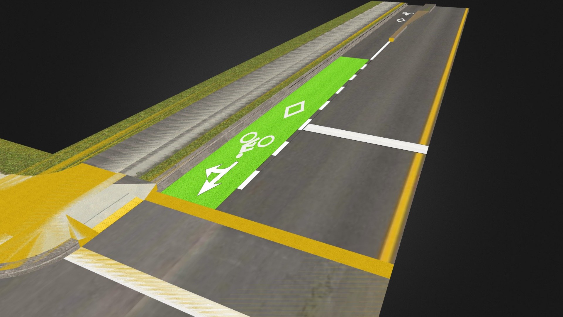 Shortened Cycle Track Queue - 3D model by pedalforward [cpQ7A48] - Sketchfab