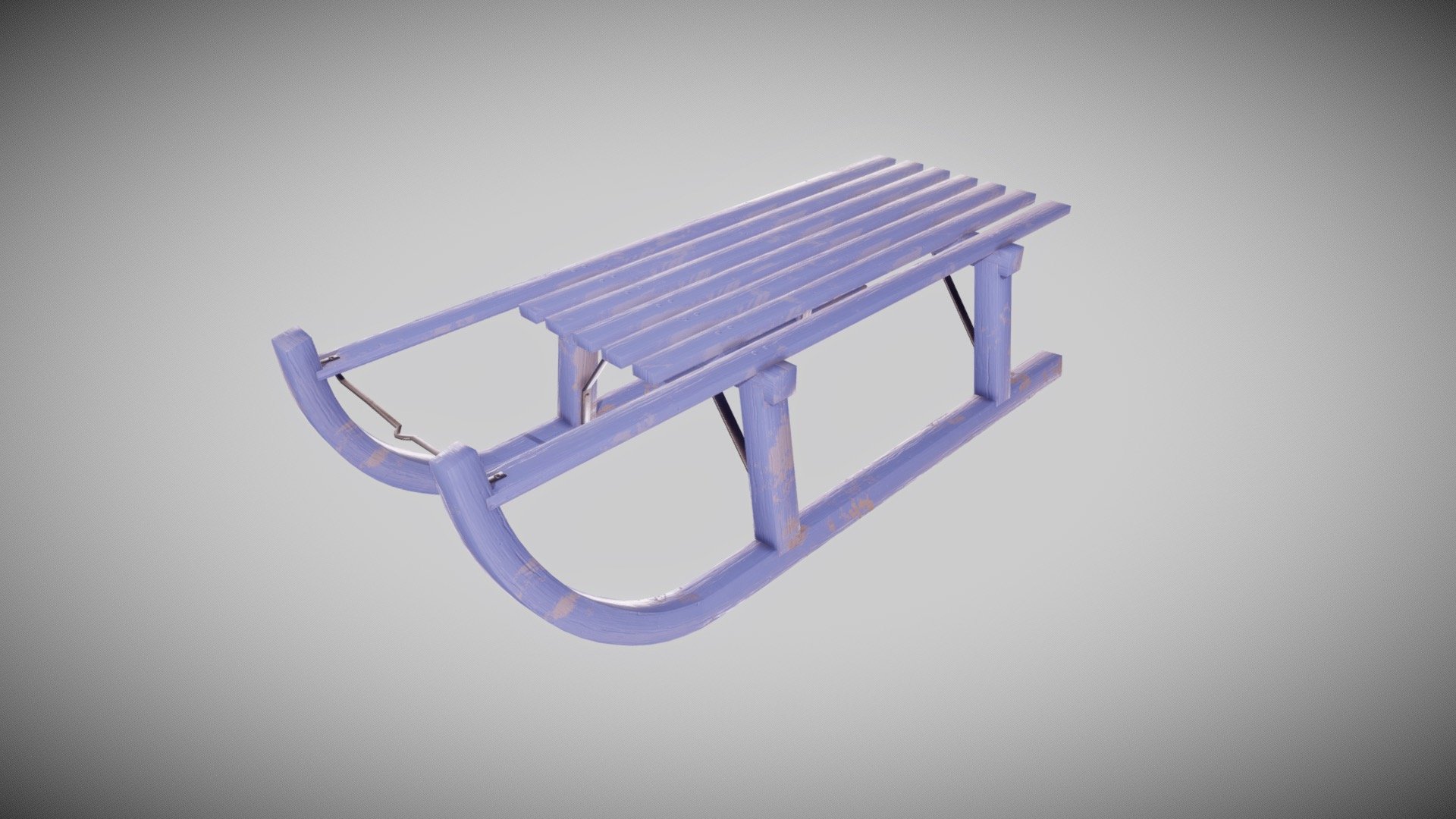 Blue Wooden Sled Low Poly PBR - Buy Royalty Free 3D model by FunFant ...