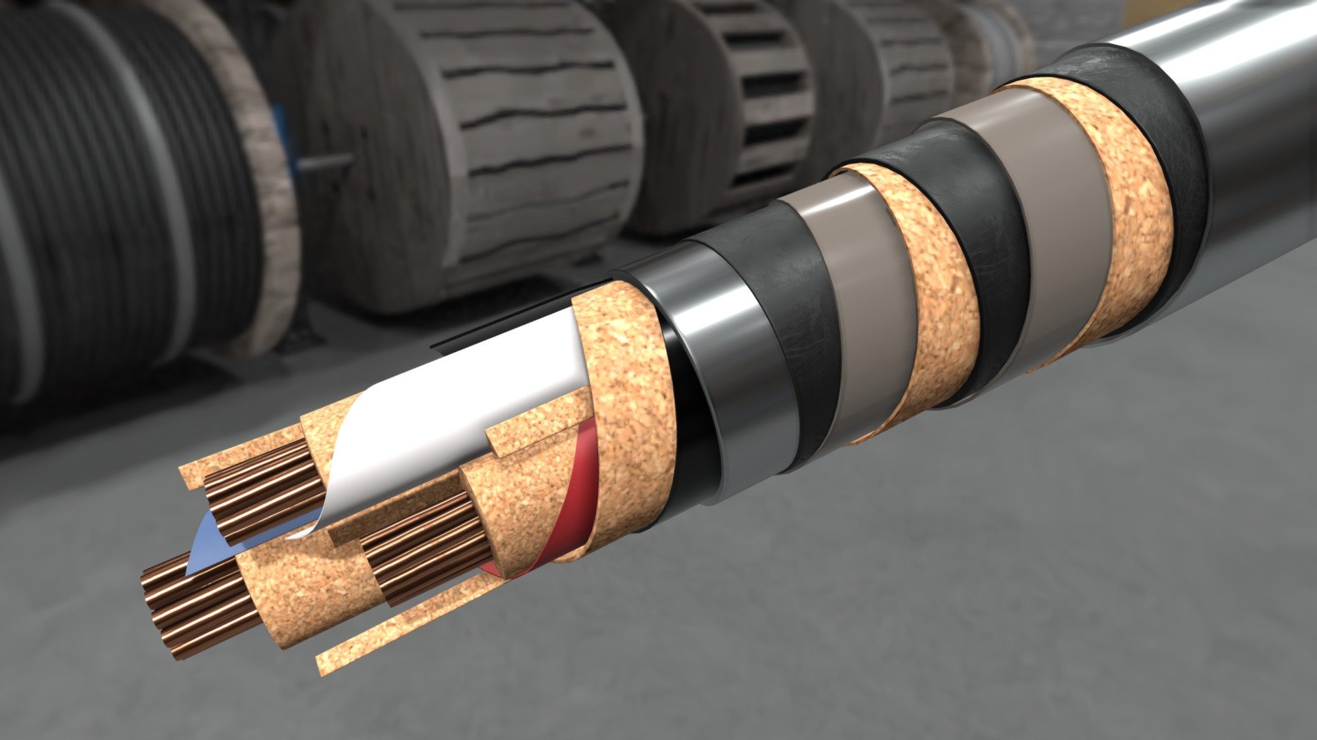 СБ2лГ 3х120-10кВ (мн) - 3D model by sts-kabel [d001a07] - Sketchfab