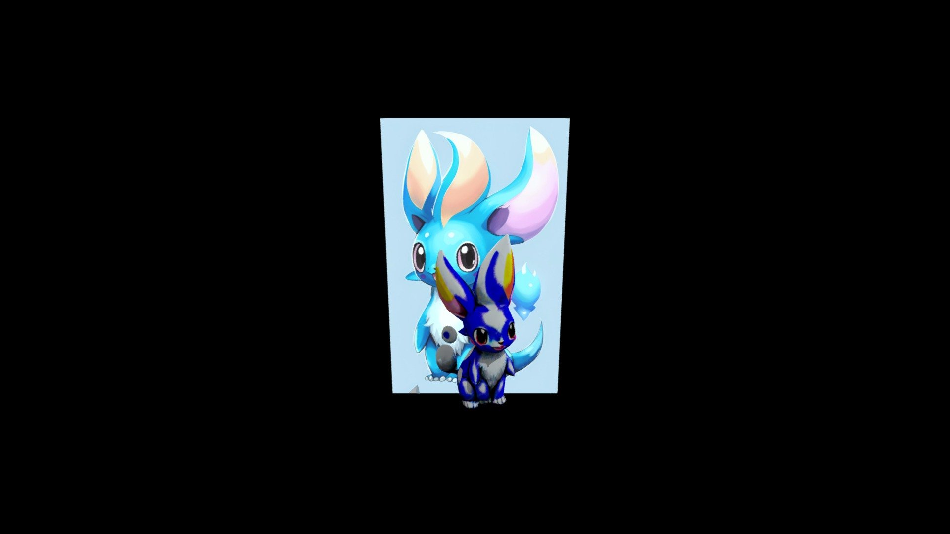 cartoon blue and white pokemon with a white tai - Download Free 3D ...