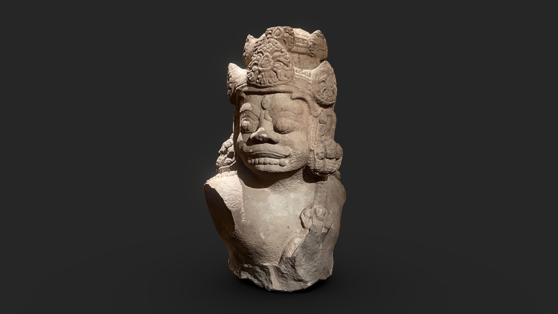 Sandstone bust of a Temple Guardian - Buy Royalty Free 3D model by ...