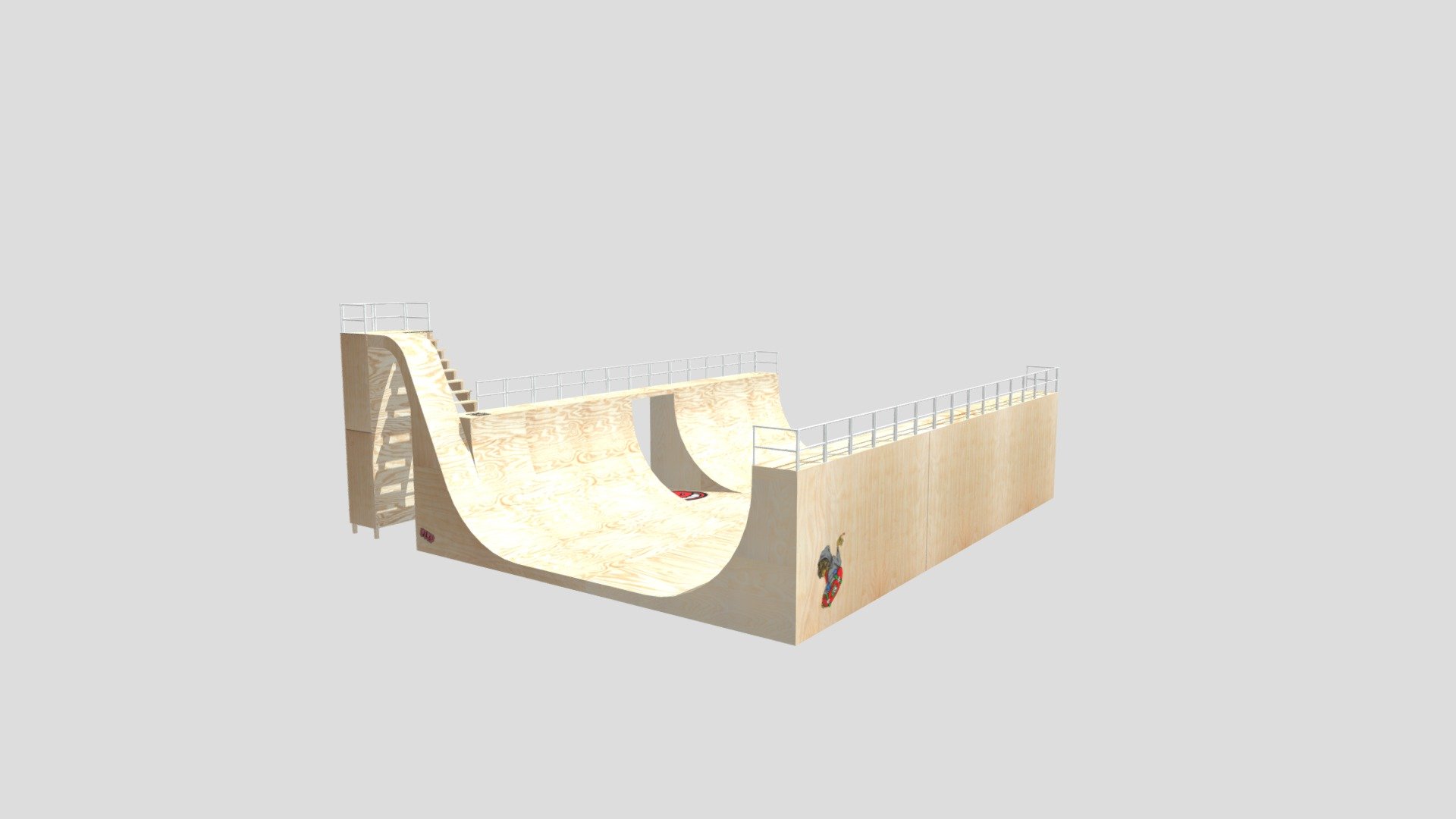 Halfpipe UV Textured 01 - Download Free 3D model by kreuzburg [d003ea8 ...