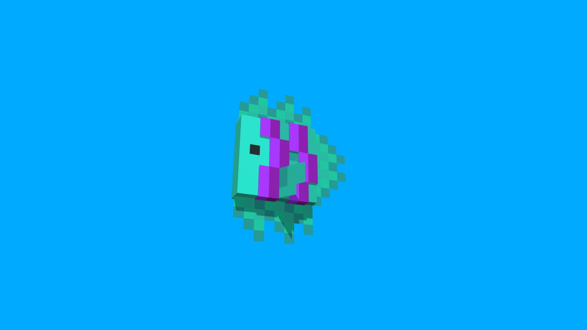 Deep fish (cyan, purple stripes) - Download Free 3D model by ...
