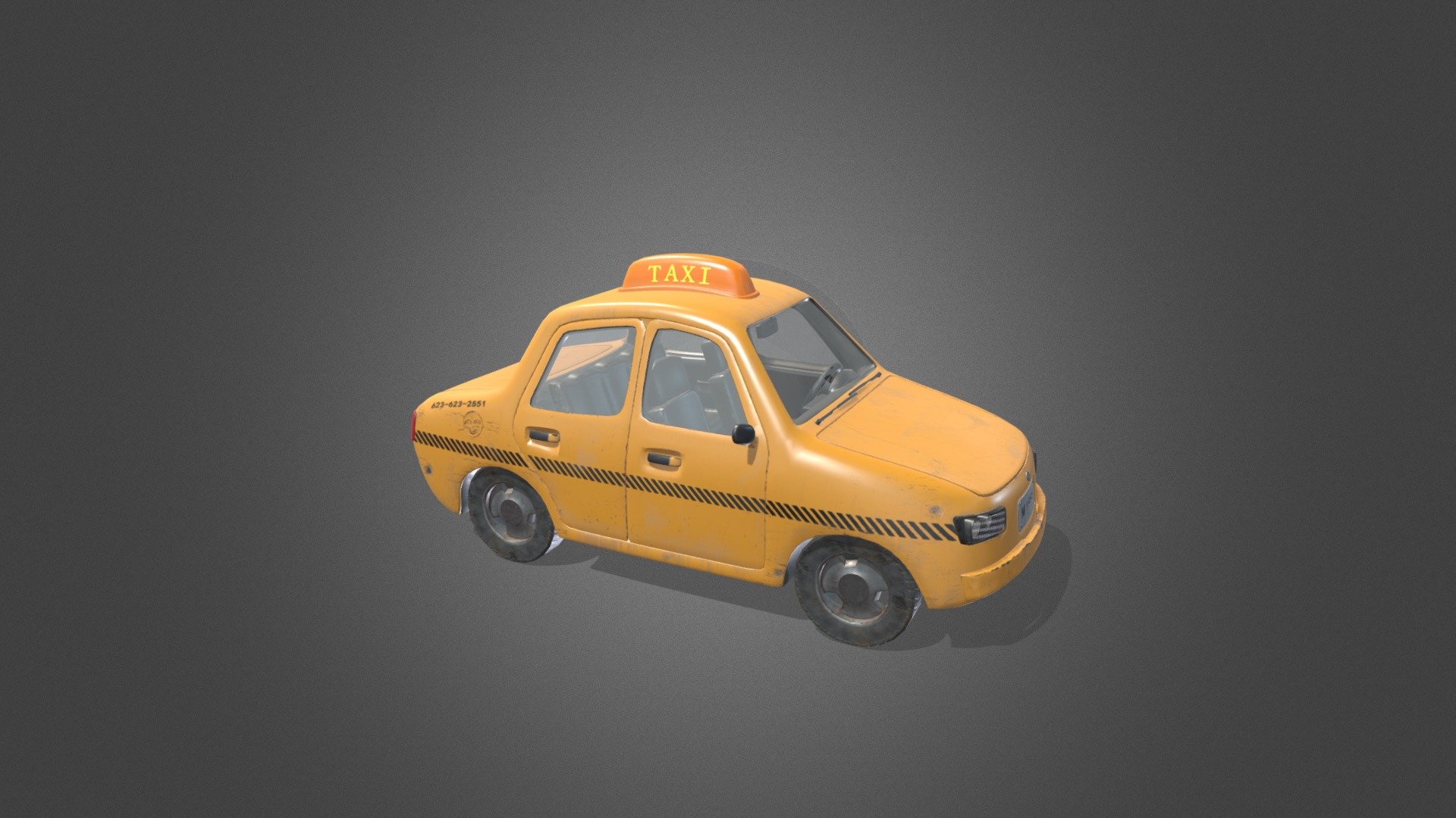 Cartoon taxi - Download Free 3D model by Miopass [d00a0bf] - Sketchfab