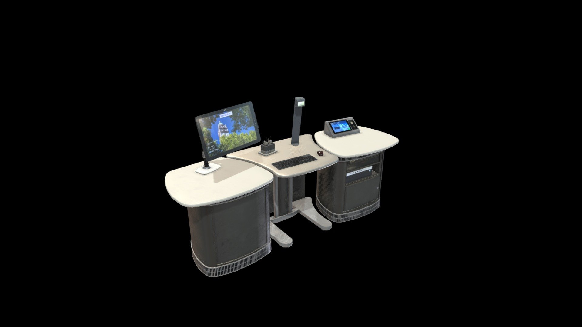 Podium Desk - 3D model by DigitalMediaLab [d0108d9] - Sketchfab