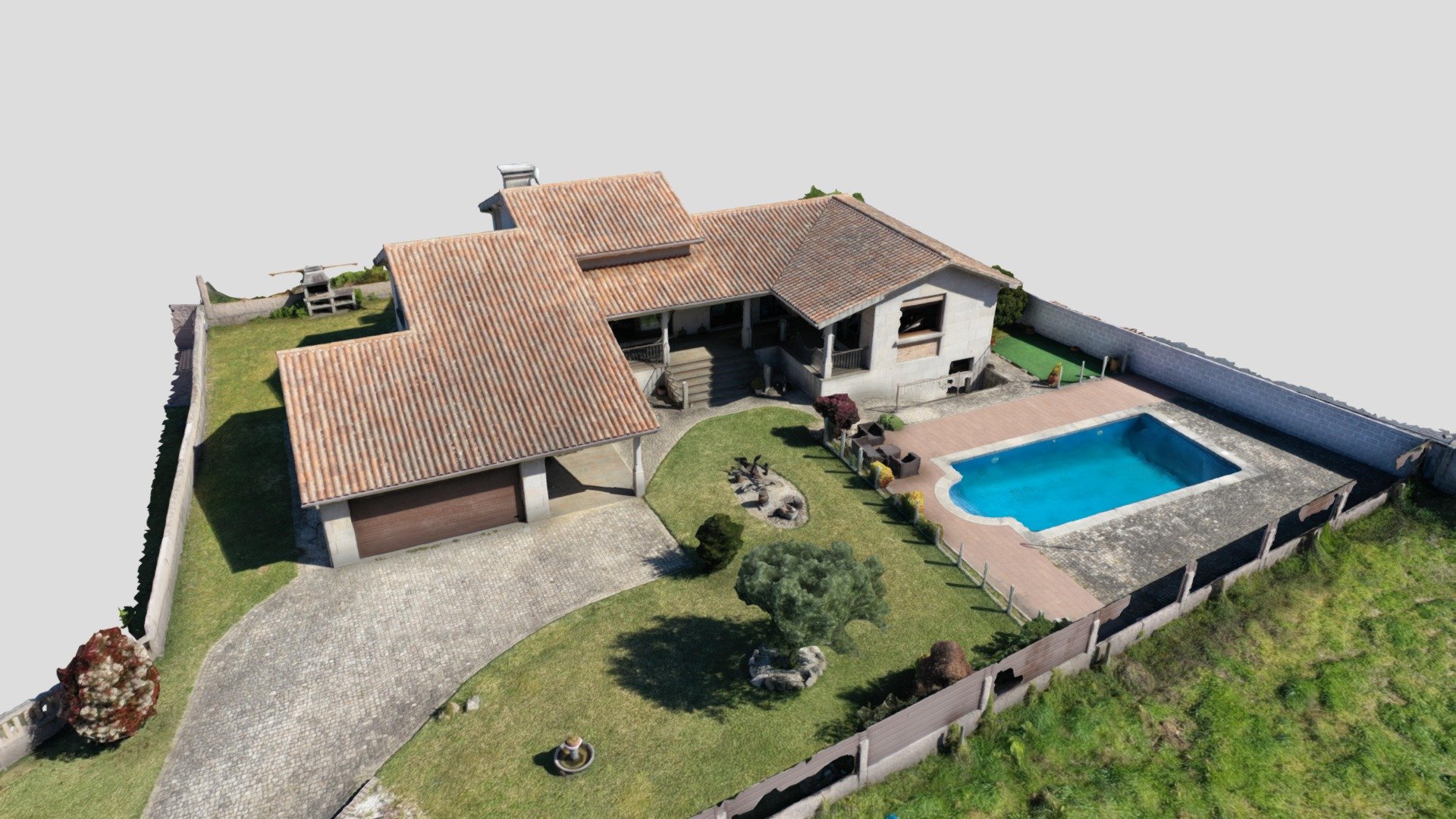 Propiedad con jardín y piscina - 3D model by BorjaRD Aerial ...