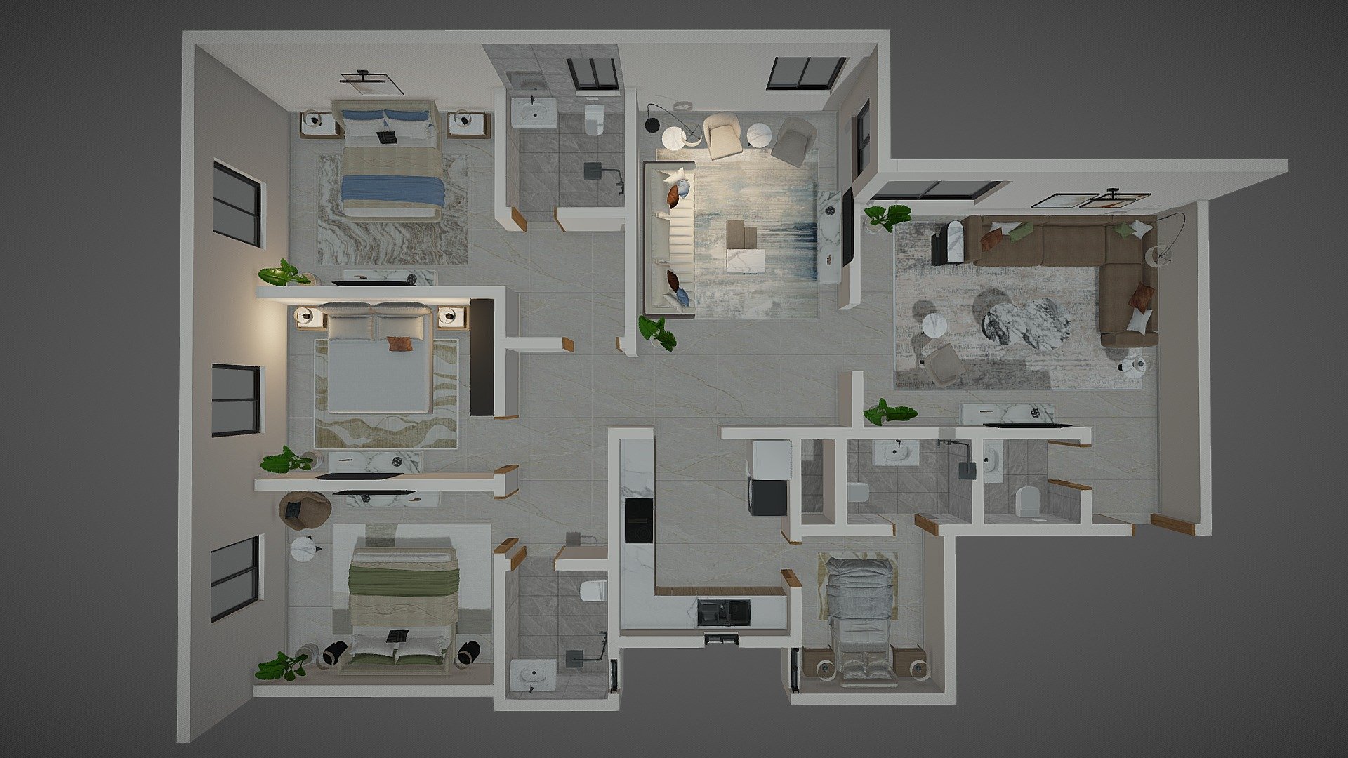 G_003_ZONE_1_ Three Bedroom Apartment - G.F - 3D model by Dubizzle ...