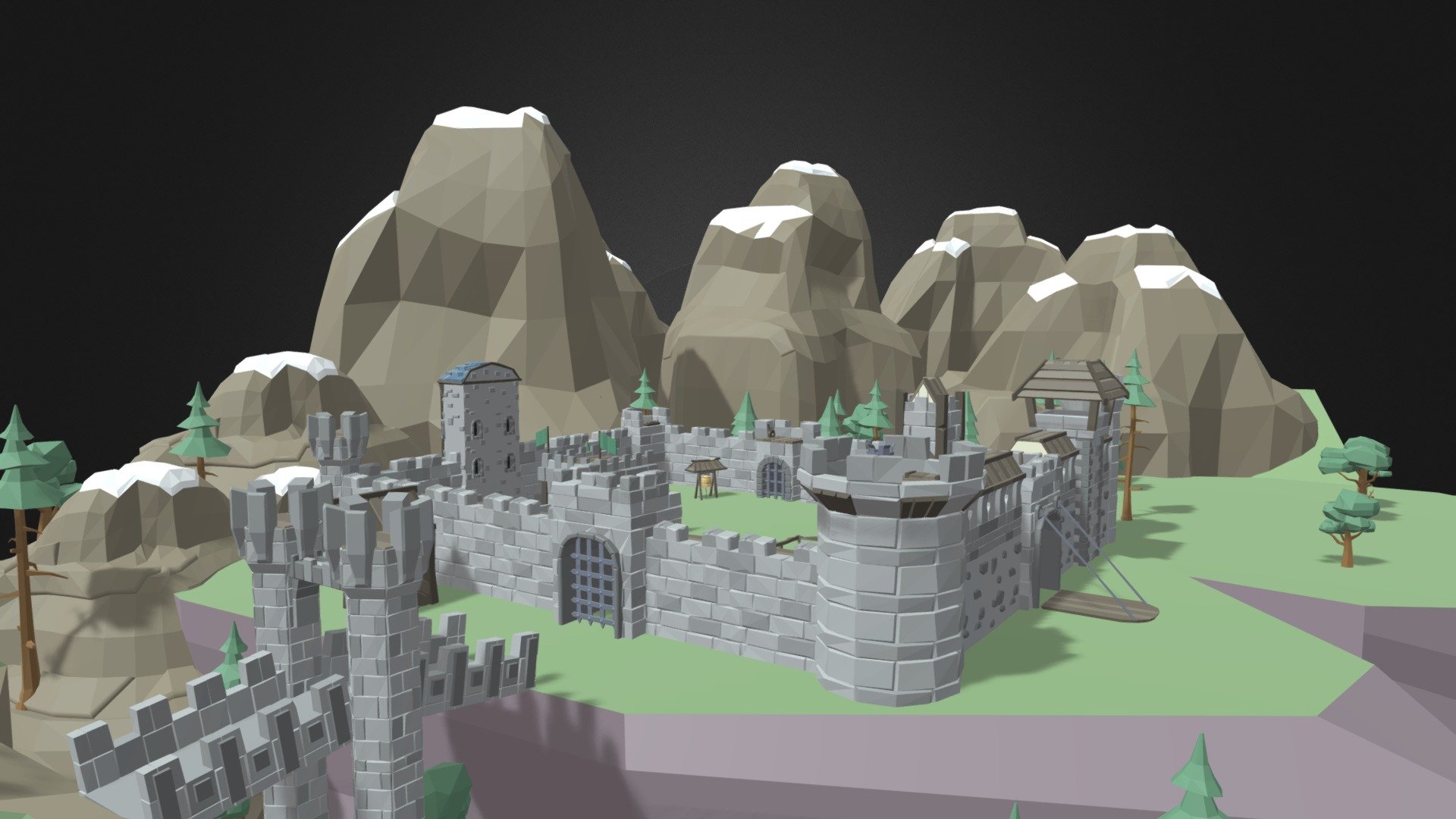 Medieval Fortress Pack 3D Low Poly - 3D model by craftpix_net [d02720d] - Sketchfab