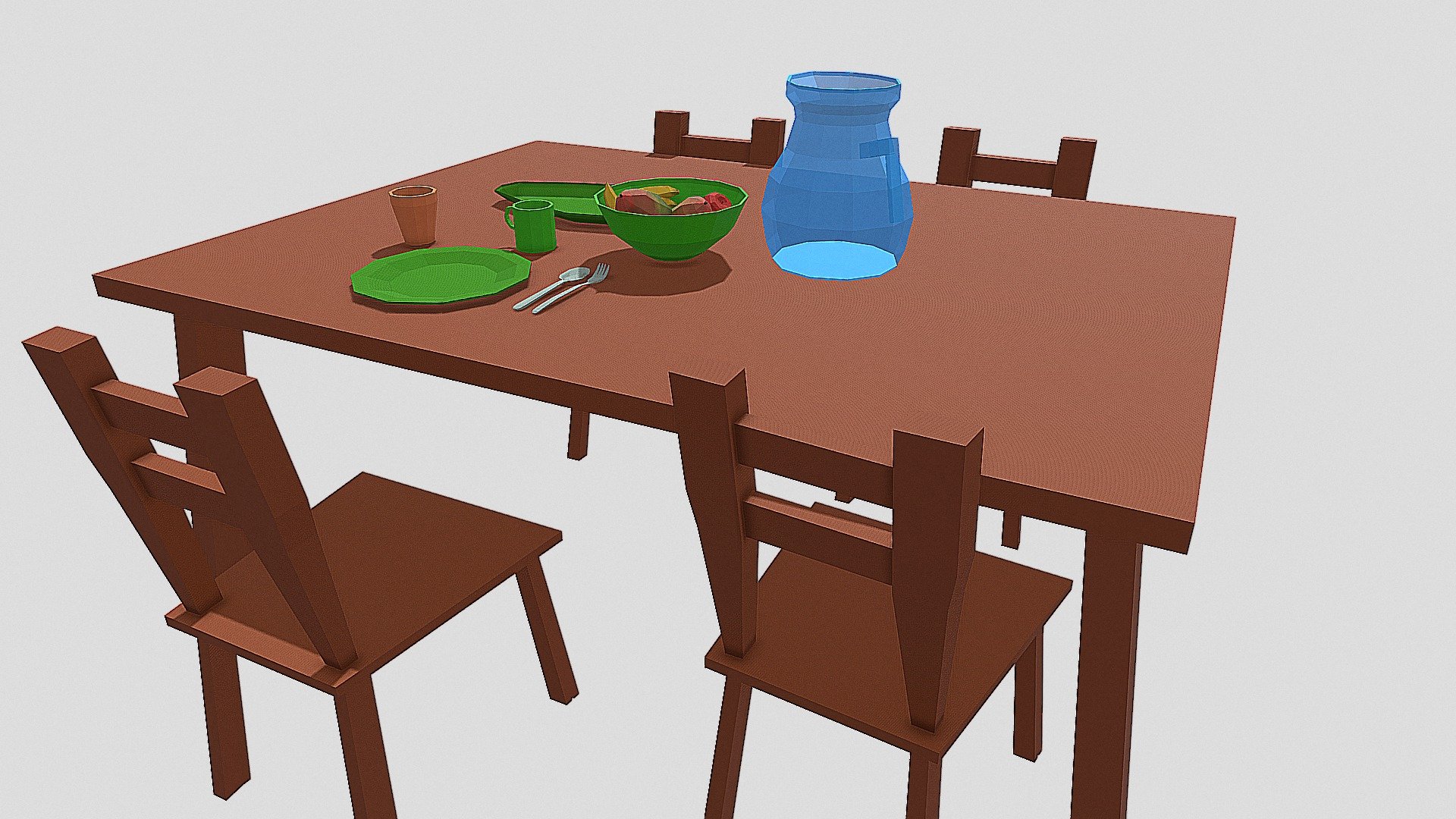 table set low poly - Download Free 3D model by king1of1kings [d0296bd ...