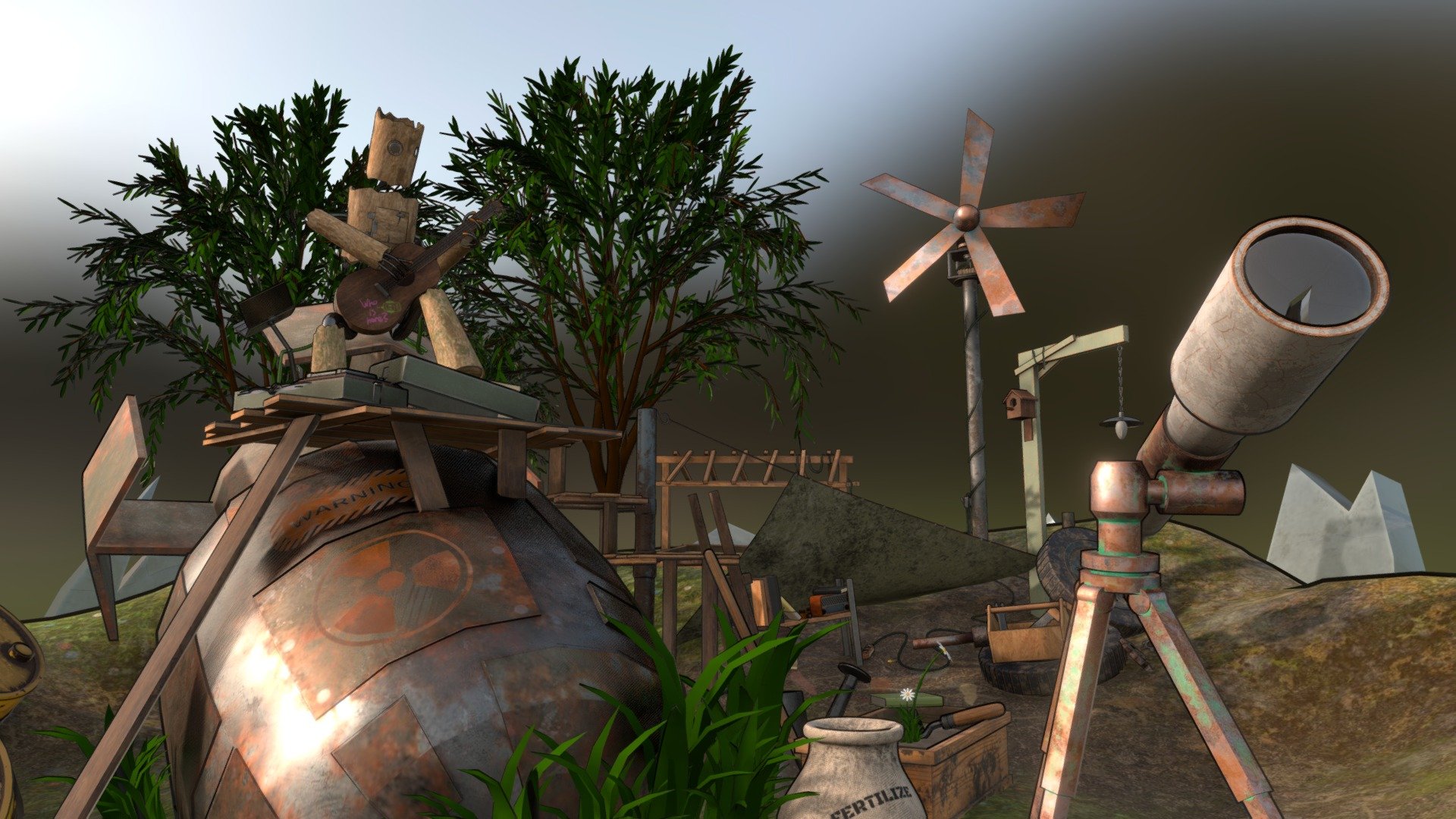 LONE ROBOT #NatureAndCivChallenge - 3D model by stasbelyk13 [d02b2d6 ...