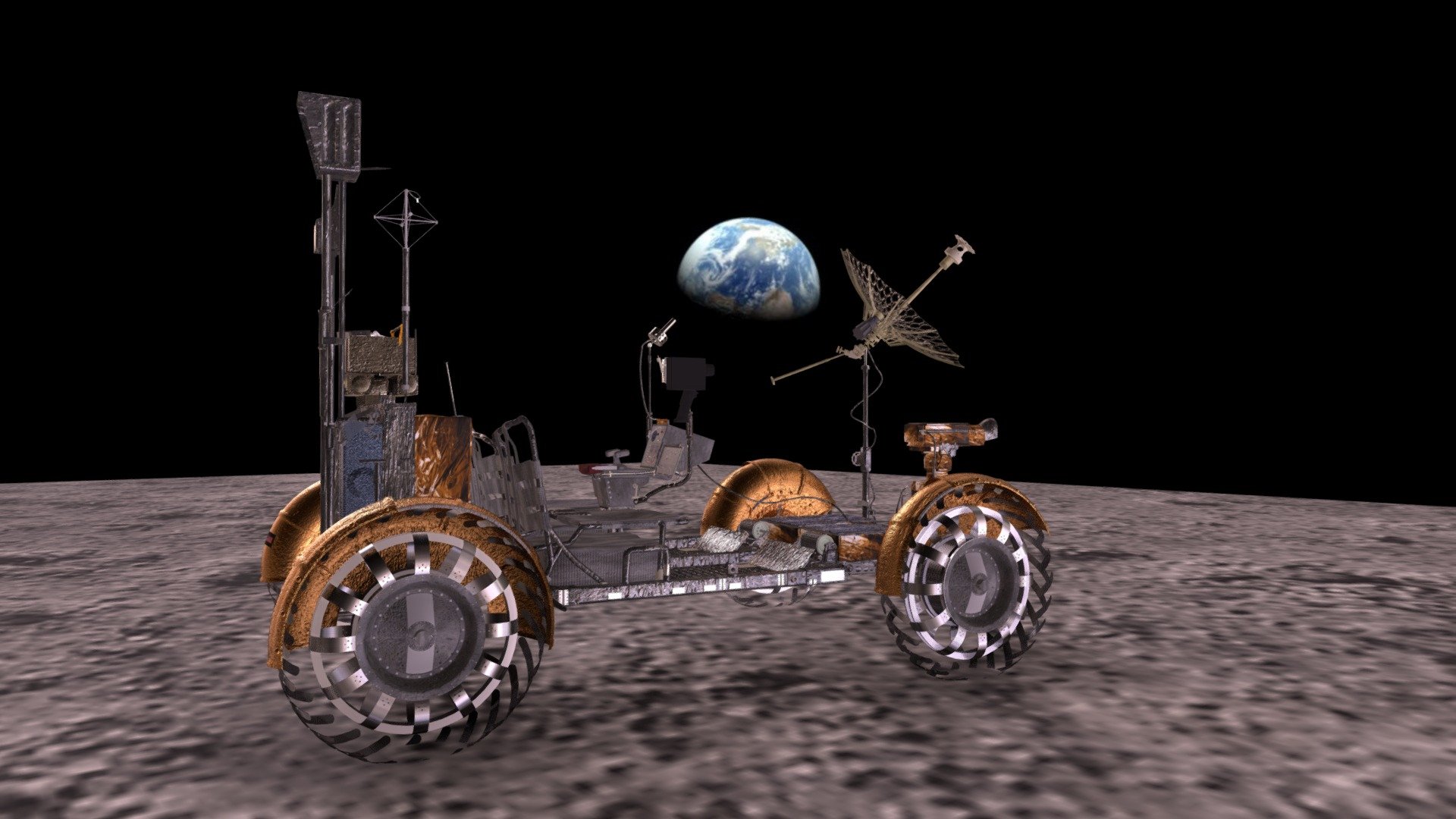 Lunar Roving Vehicle - Lrv2 - 3D model by Something [d02bec9] - Sketchfab