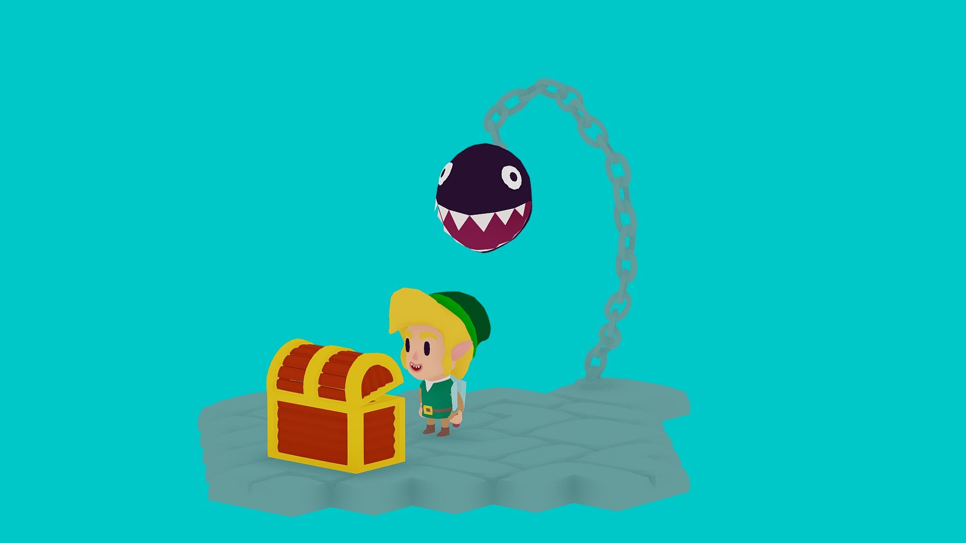 Link And The Chest - 3D model by sidorgautamov [d0315b0] - Sketchfab