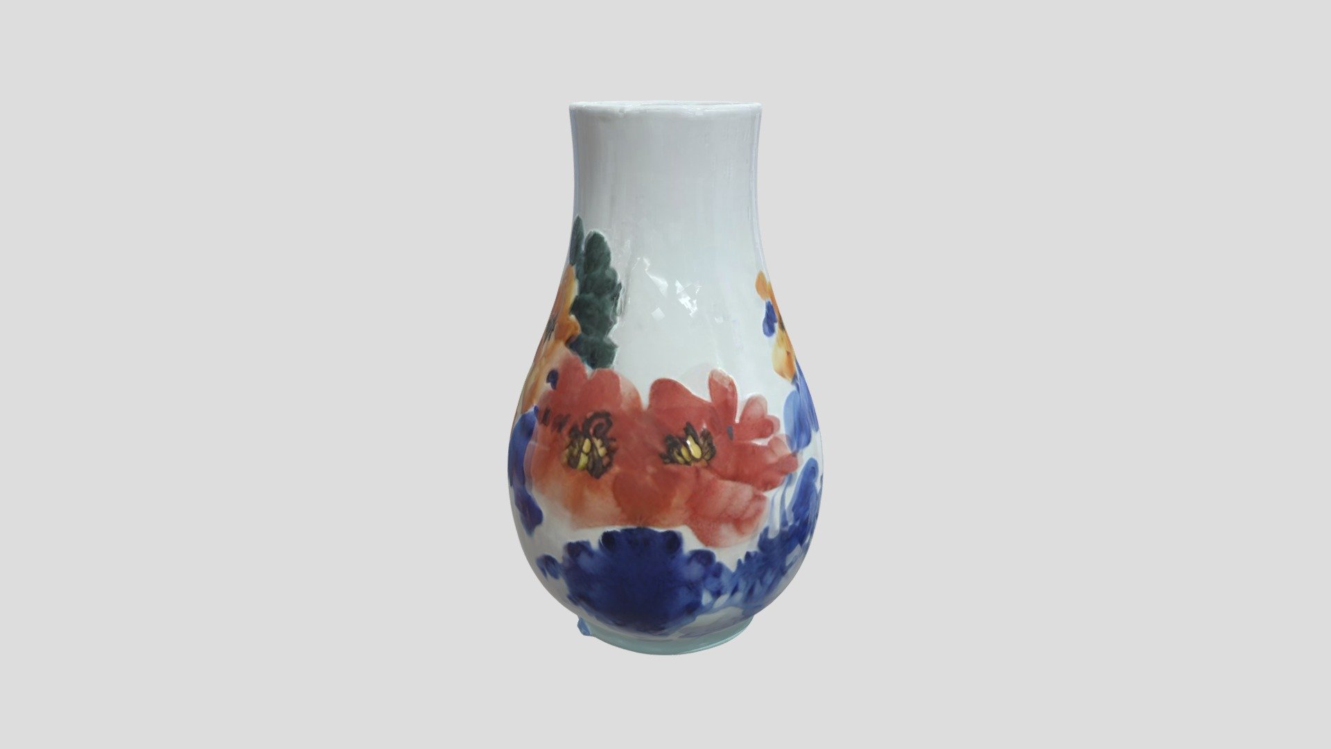 Colored Blue and White Porcelain Vase - Download Free 3D model by ...