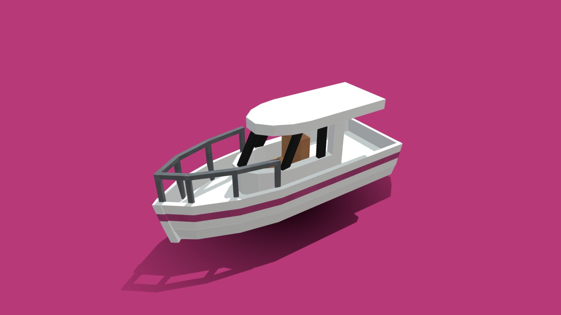 Cabin Boat with Pink Stripe - Download Free 3D model by GeniusPilot2016 ...