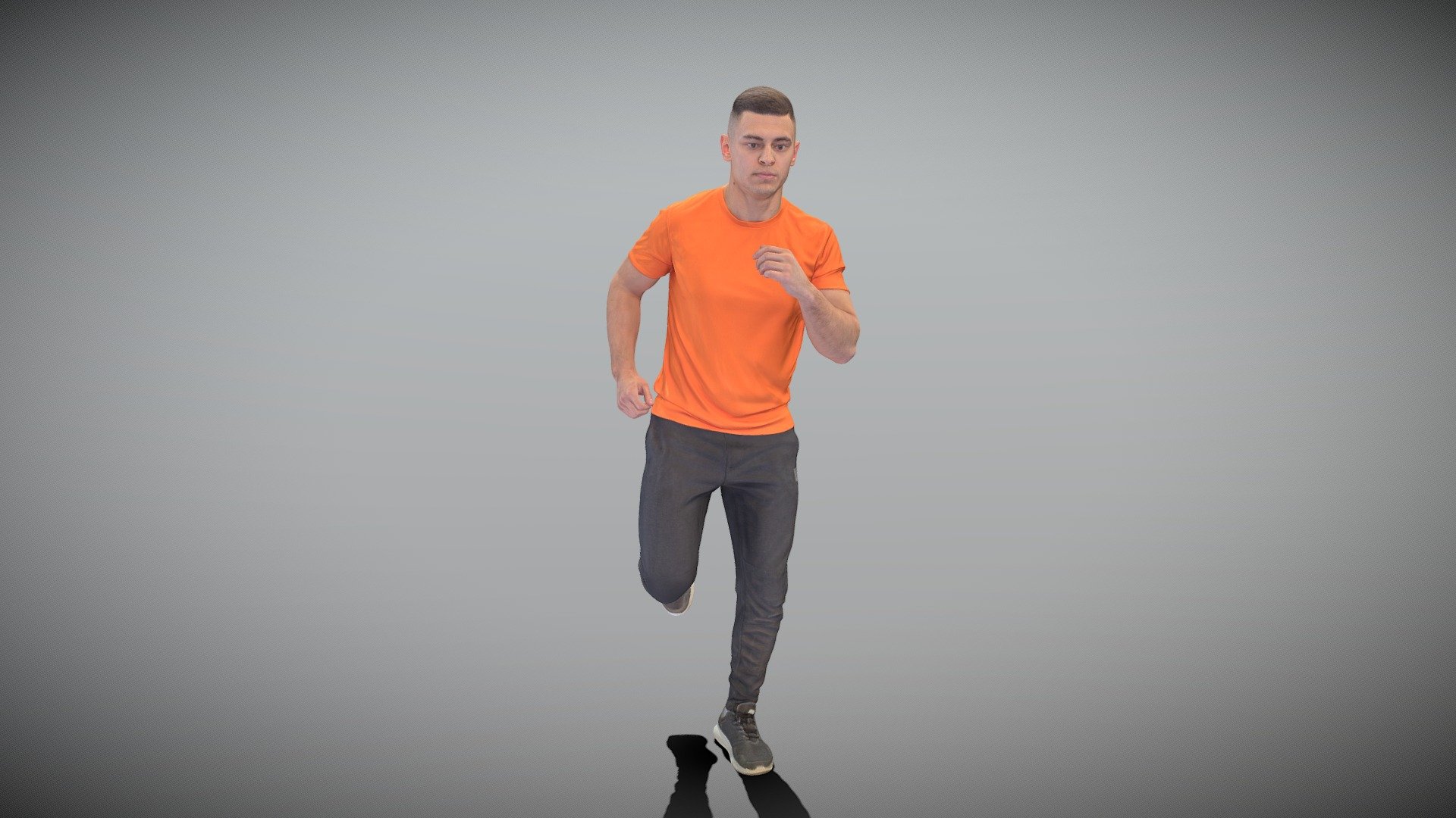 Man in orange t-shirt running 435 - Buy Royalty Free 3D model by ...