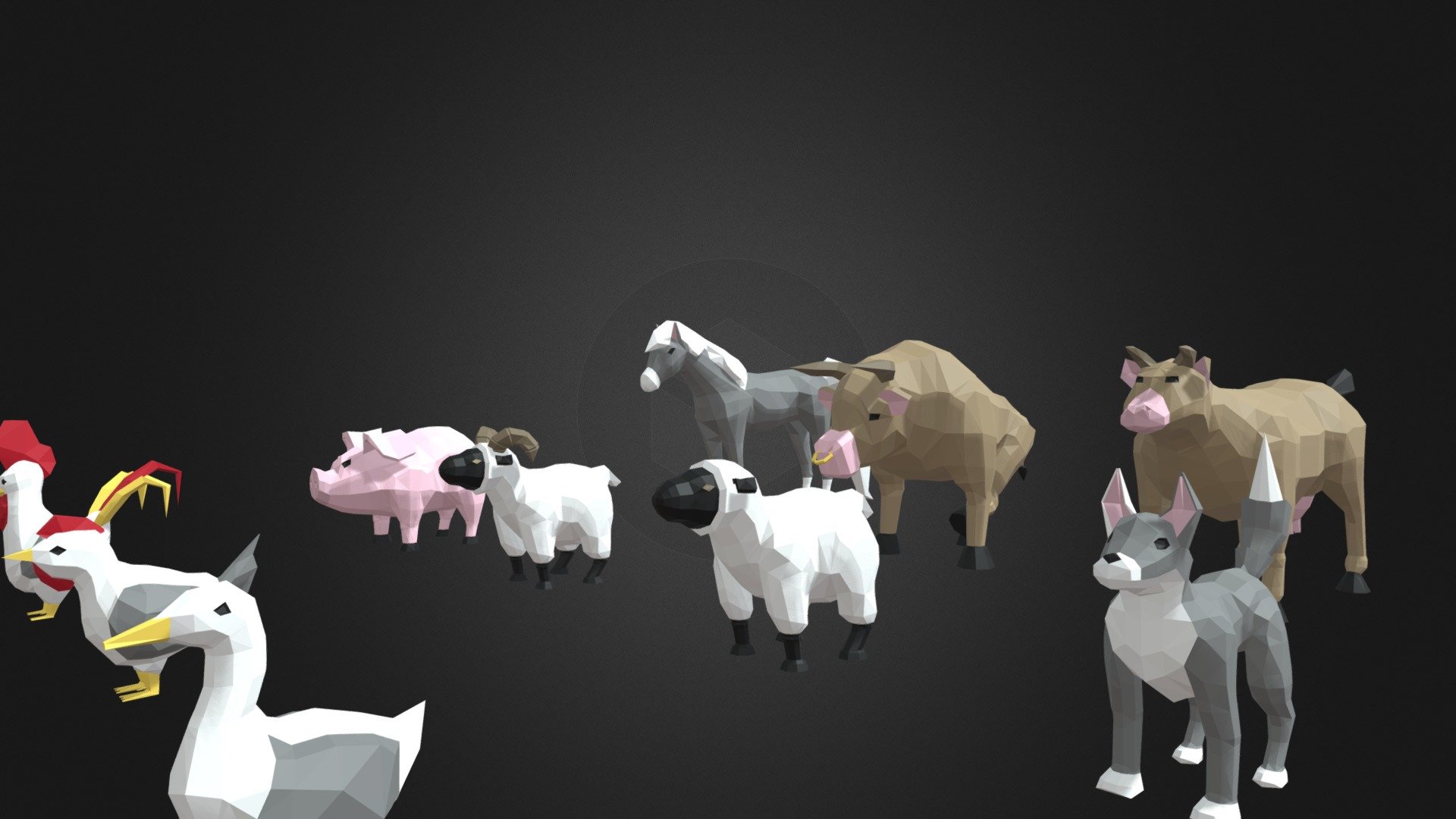Animals Farm 3D Low Poly Pack - 3D model by craftpix_net [d04092a] - Sketchfab