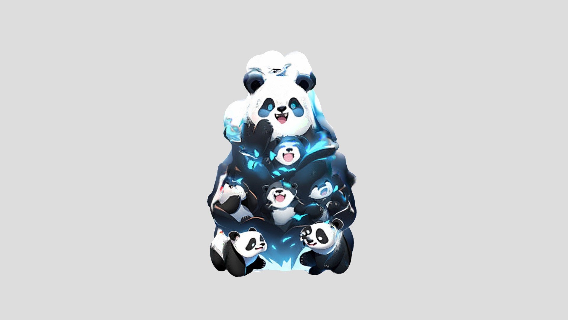Stack of Panda Bears A group of panda bears i - Download Free 3D model ...