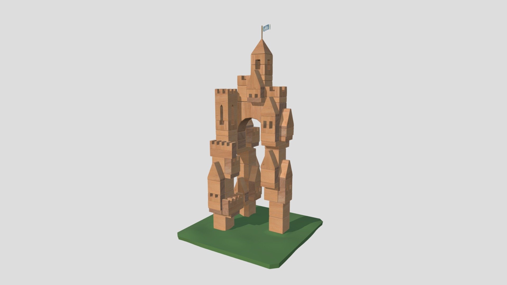 Wooden block castle - Download Free 3D model by lklopfe (@lklopfen ...