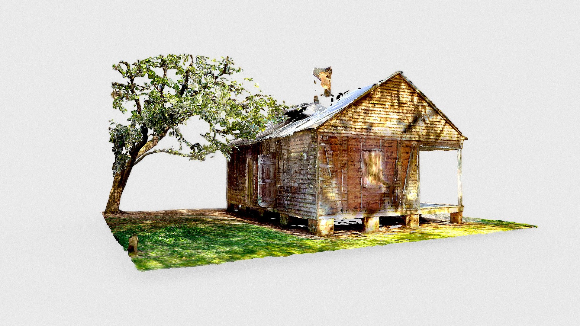 Evergreen Plantation Slave Cabin 14, Louisiana - Download Free 3D model ...