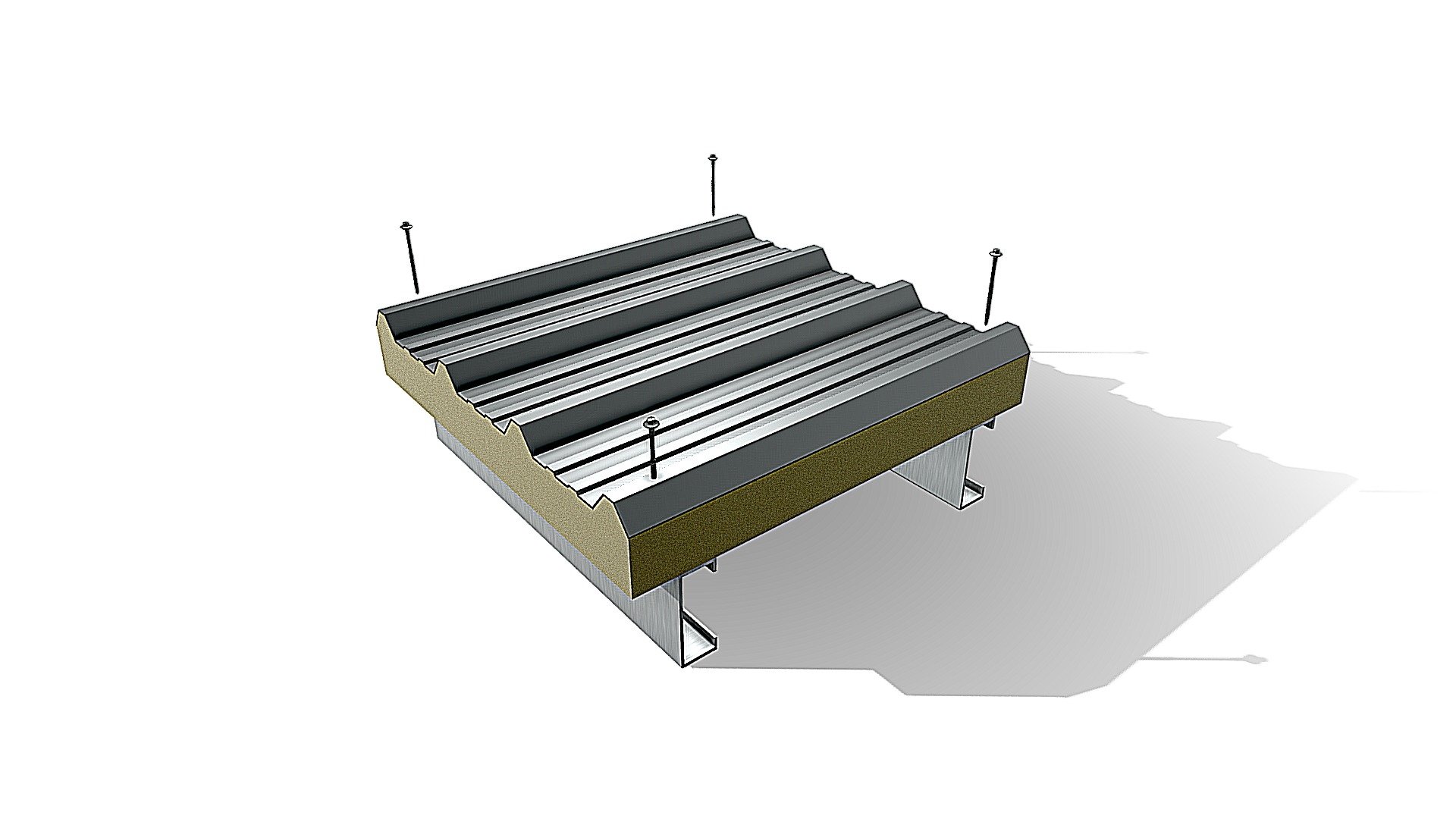IBR Steel Roofing Sheet - Sandwich panel - 3D model by Engineering Edge ...