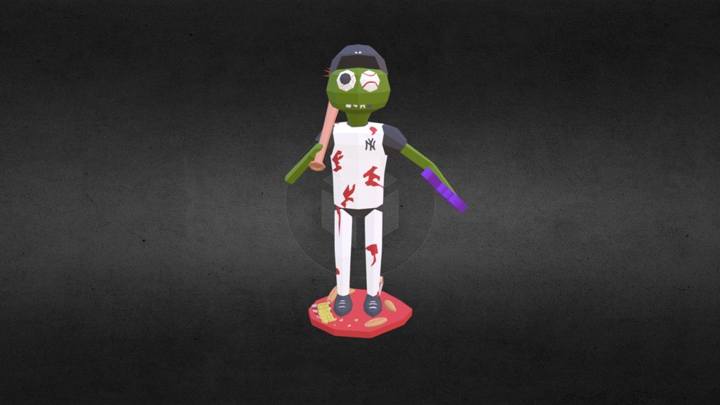 Zombie Baseball Lowpoly - 3D model by ecasals [d049abc] - Sketchfab