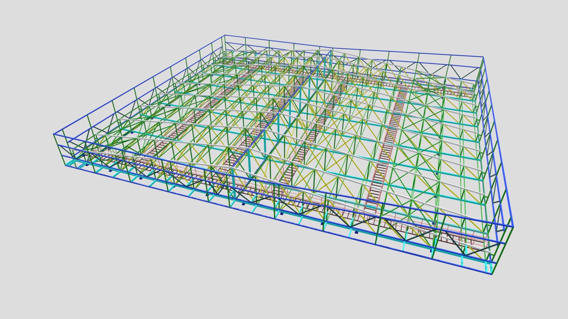 Roof truss 40 m long analysis - 3D model by MA StruTec (@mastrutec ...