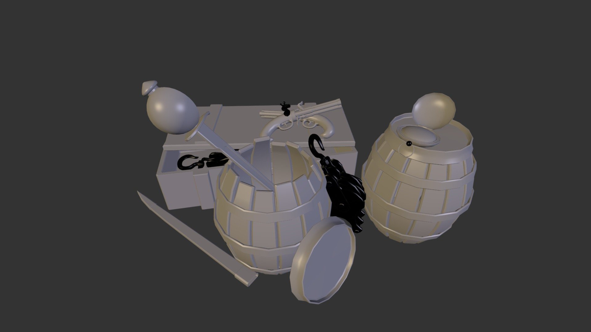 Pirate Set - Download Free 3D model by robk [d04d9f7] - Sketchfab